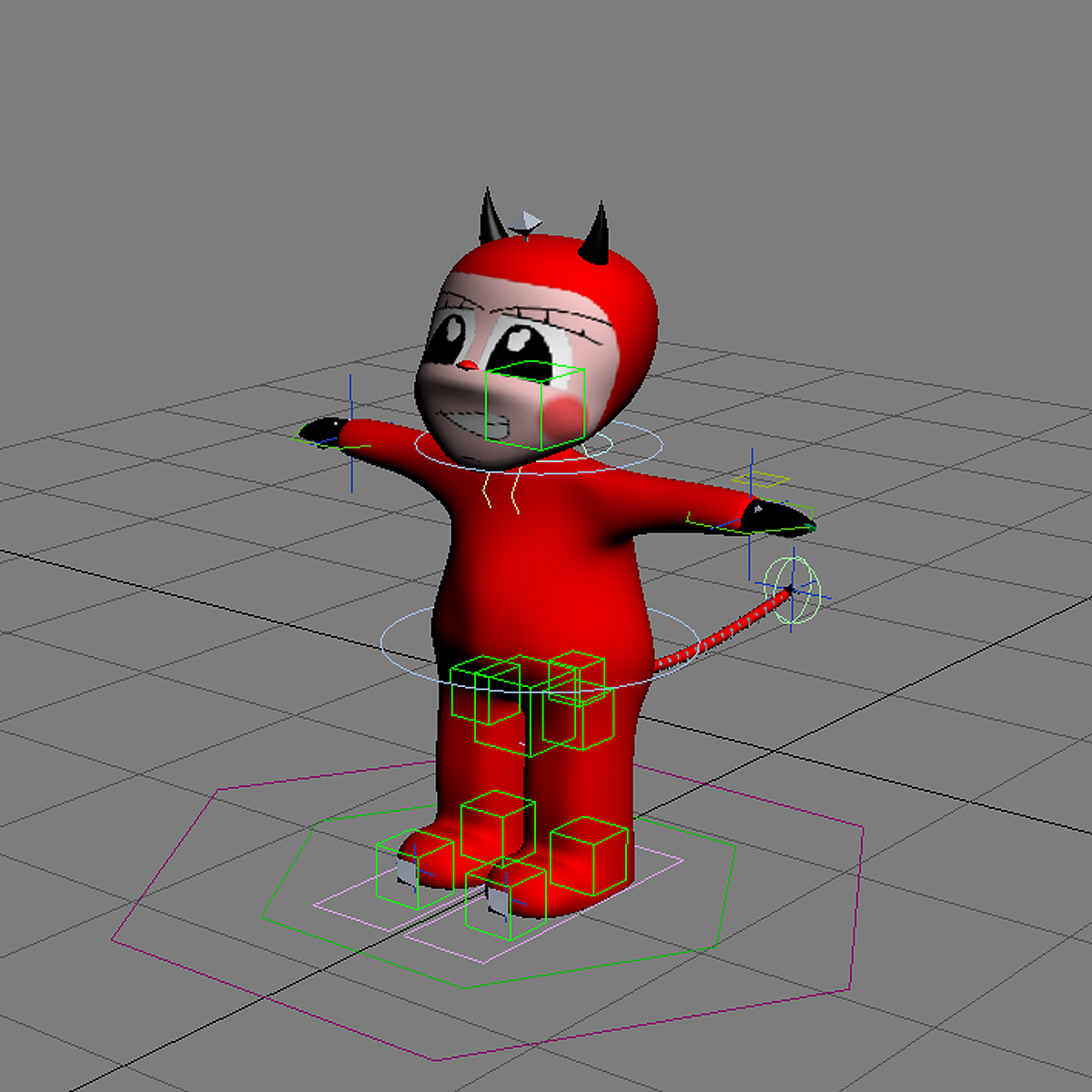 3d kid rigged demon 2010