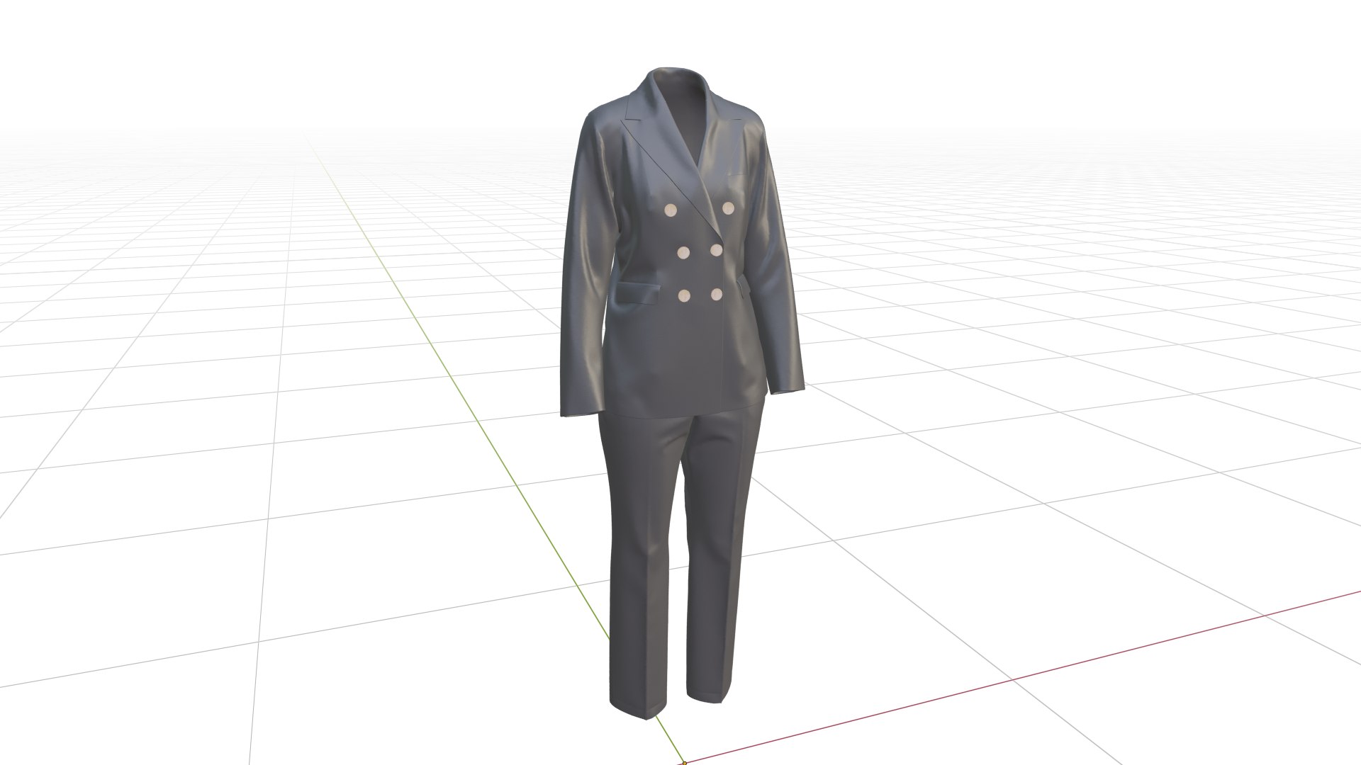 Double-Breasted Women Blazer - Semi Fitted Model - TurboSquid 1903478