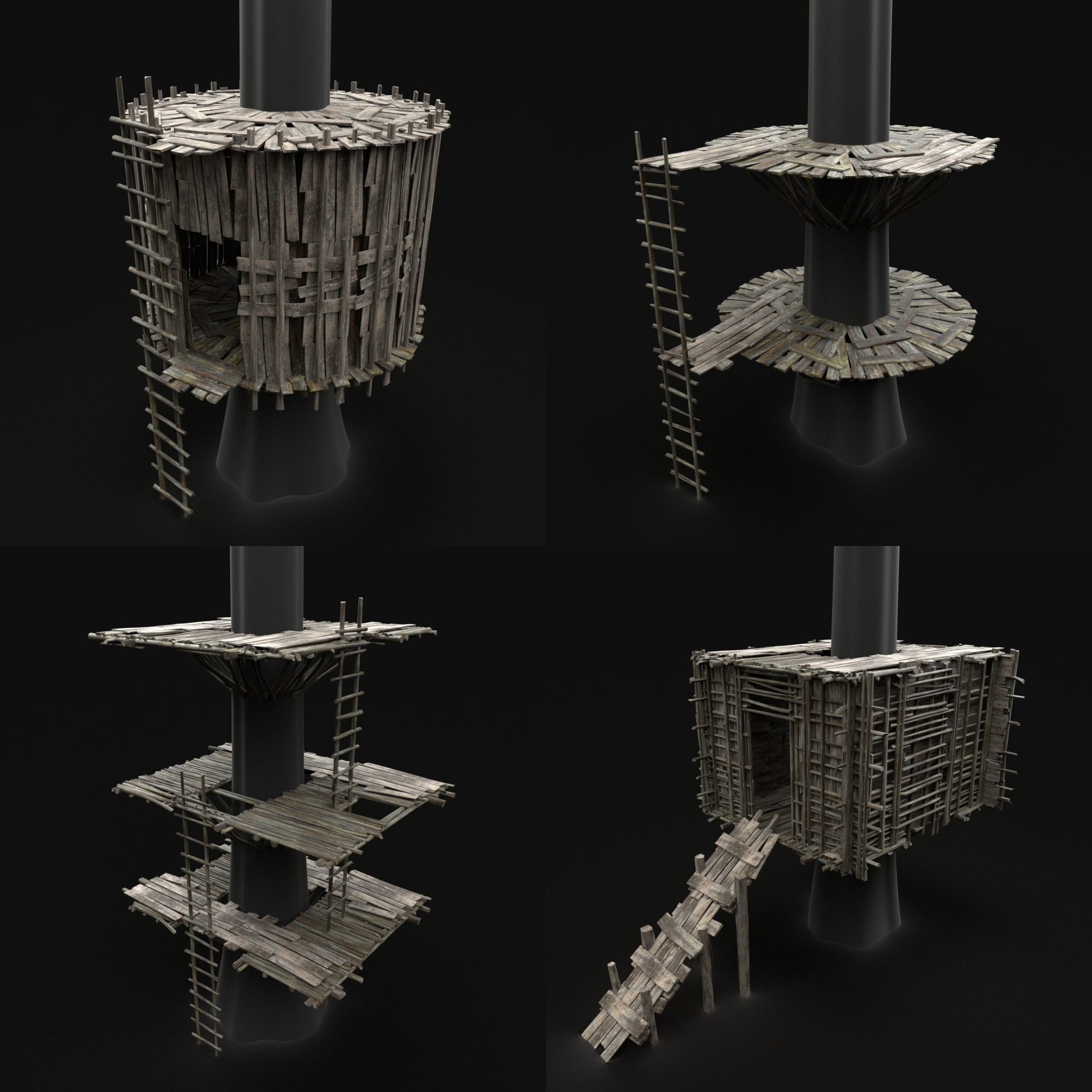 Tree wooden platform 3D model - TurboSquid 1679008