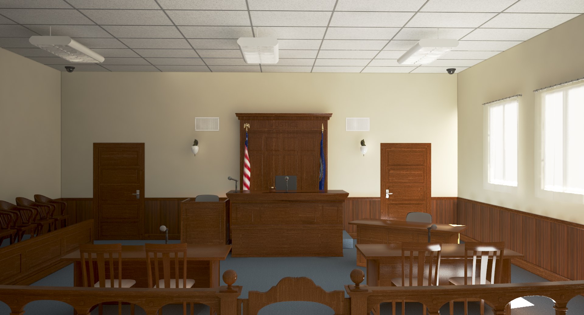 Courtroom Interior Court 3d Model