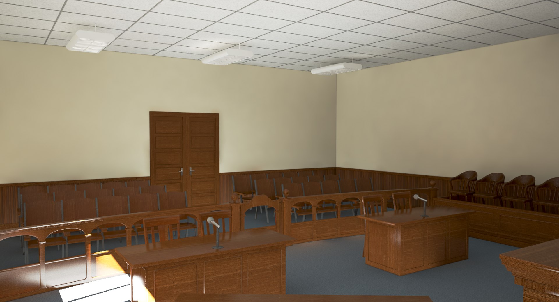 Courtroom Interior Court 3d Model