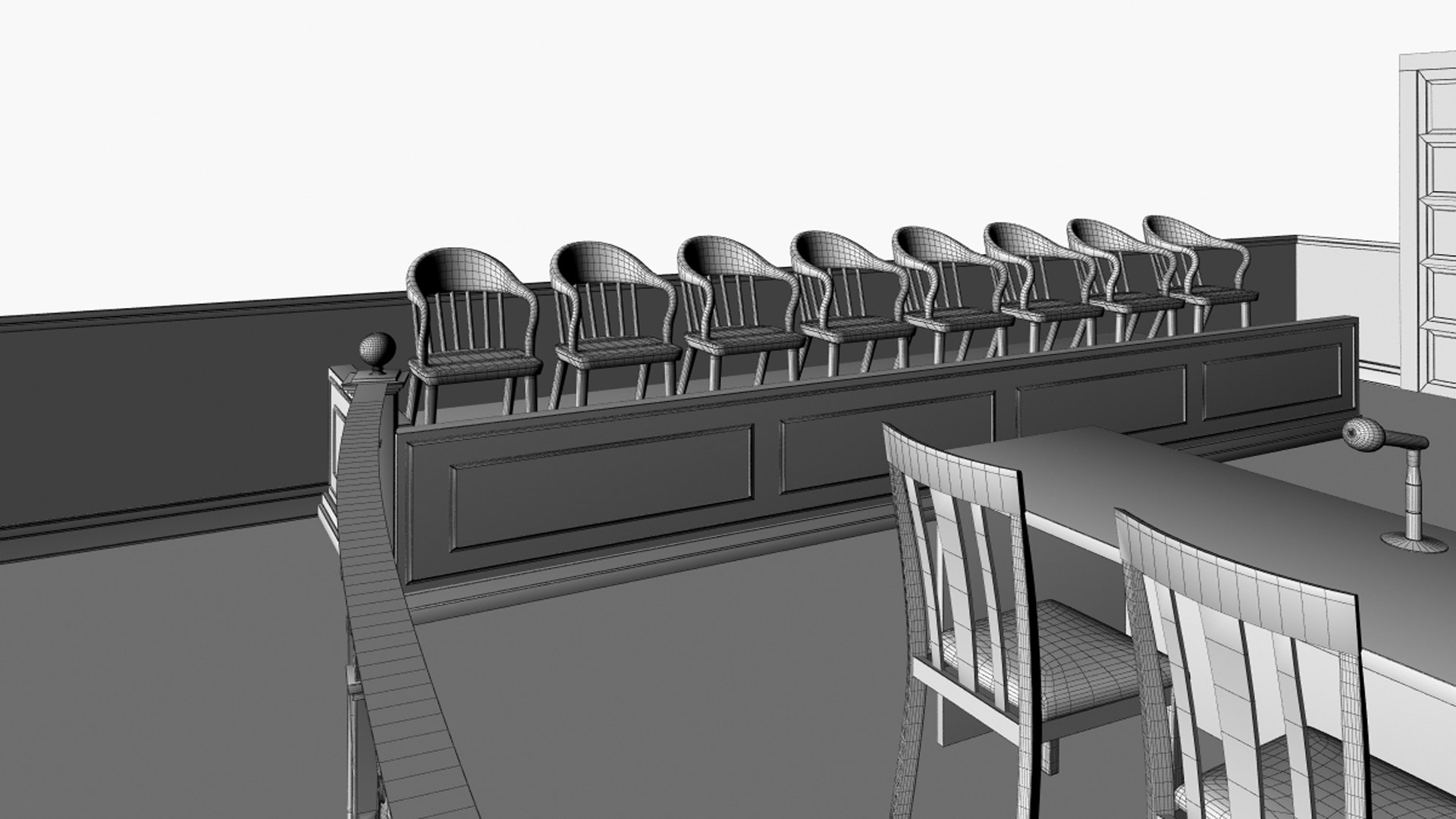 Courtroom Interior Court 3d Model