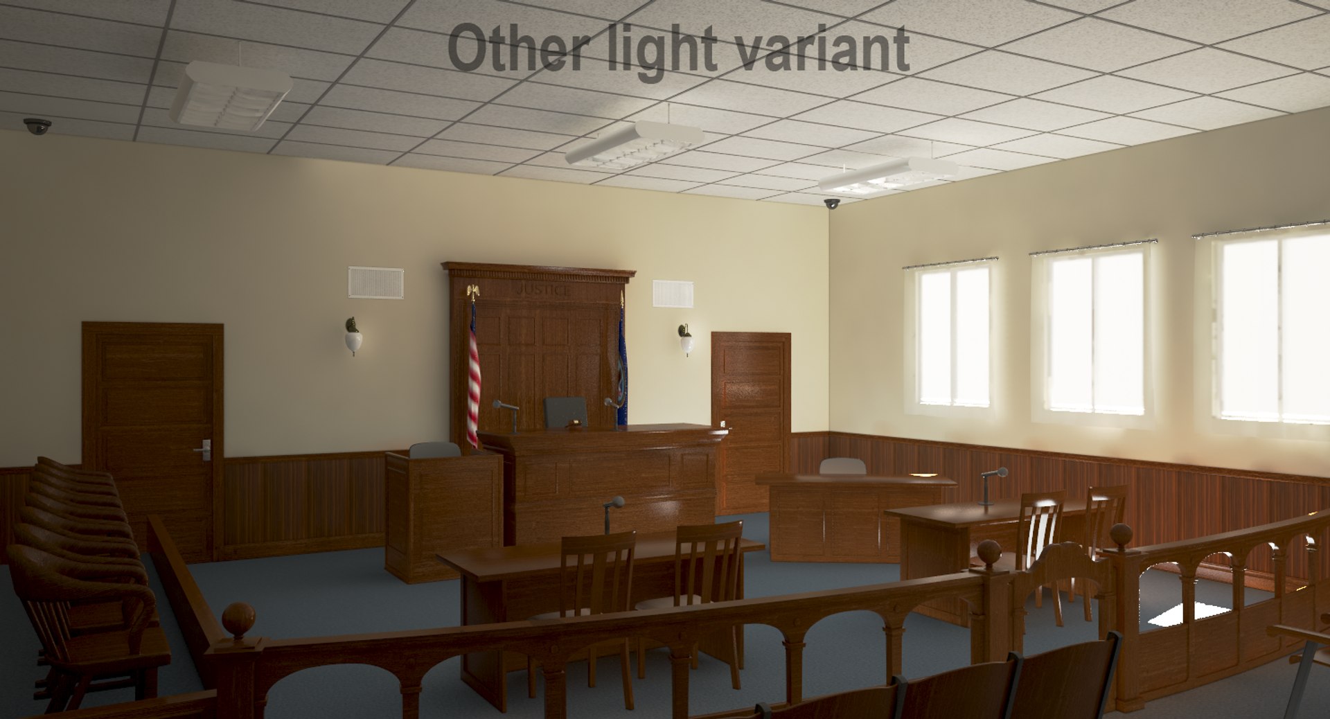 Courtroom Interior Court 3d Model