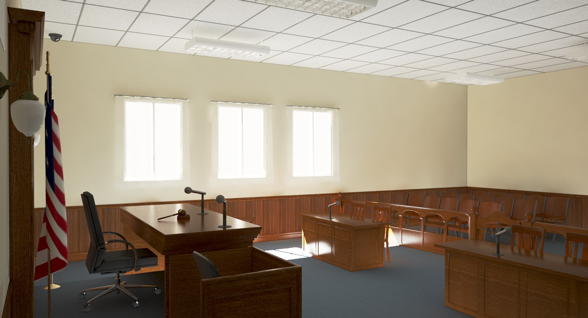 Courtroom Interior Court 3d Model