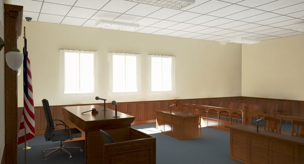 courtroom interior court 3d model