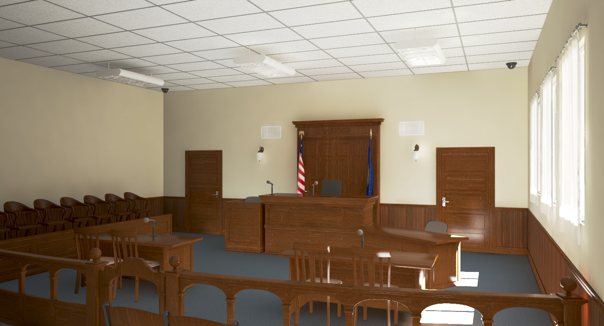 Courtroom Interior Court 3d Model