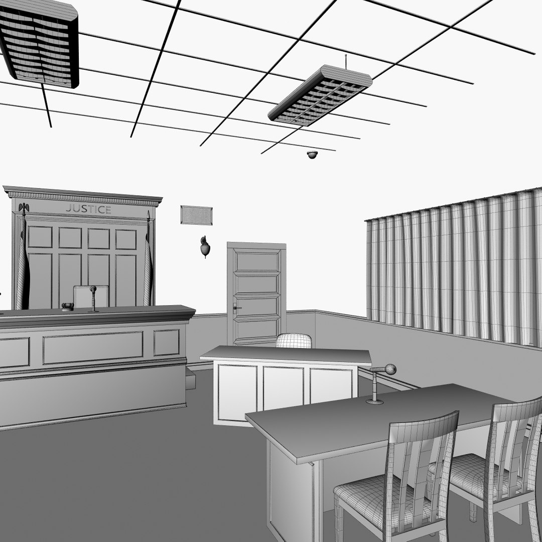 Courtroom Interior Court 3d Model