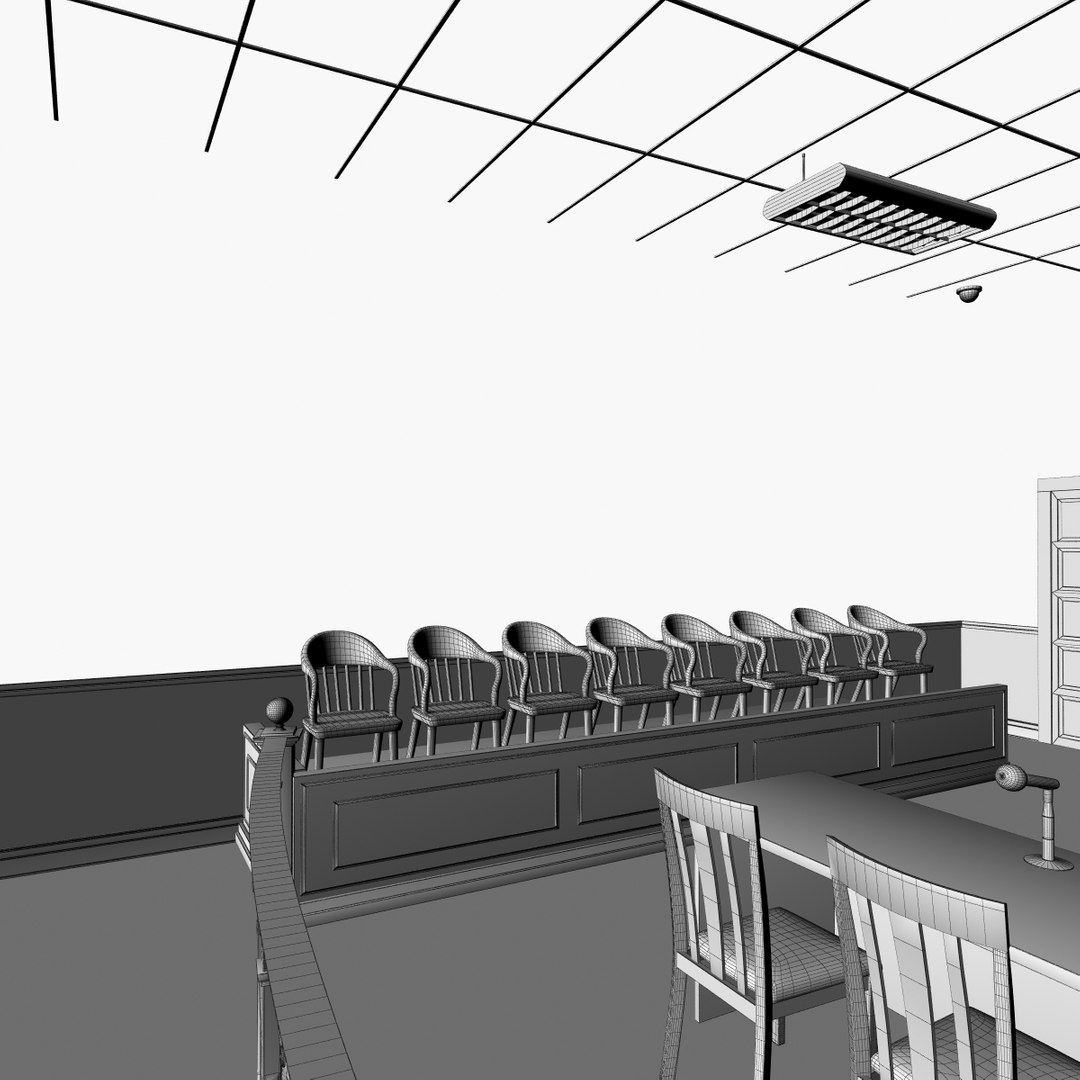 Courtroom Interior Court 3d Model