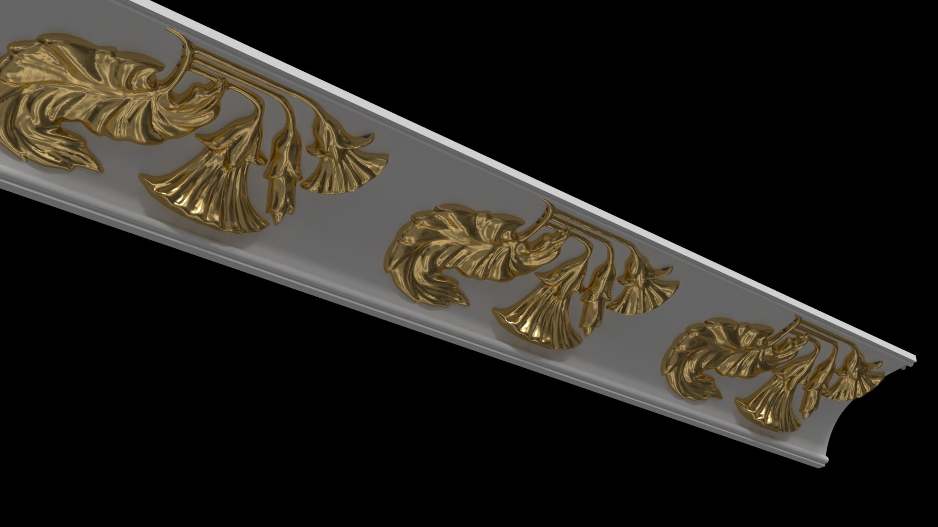 Patterned Cornice Gypsum Plaster DK66 3D model - TurboSquid 1996304