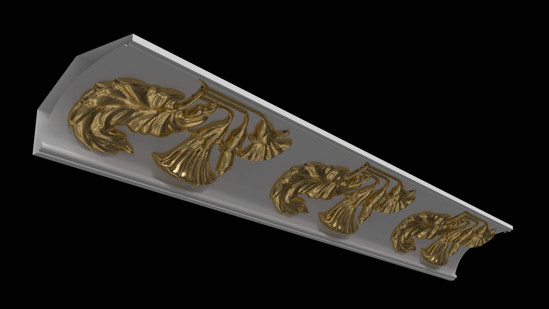 Patterned Cornice Gypsum Plaster DK66 3D model - TurboSquid 1996304