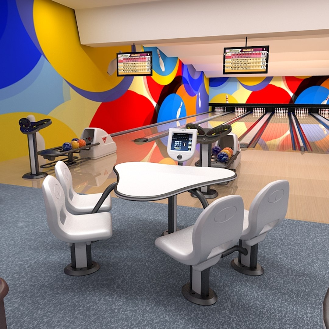 Bowling Club Interior 3d Max