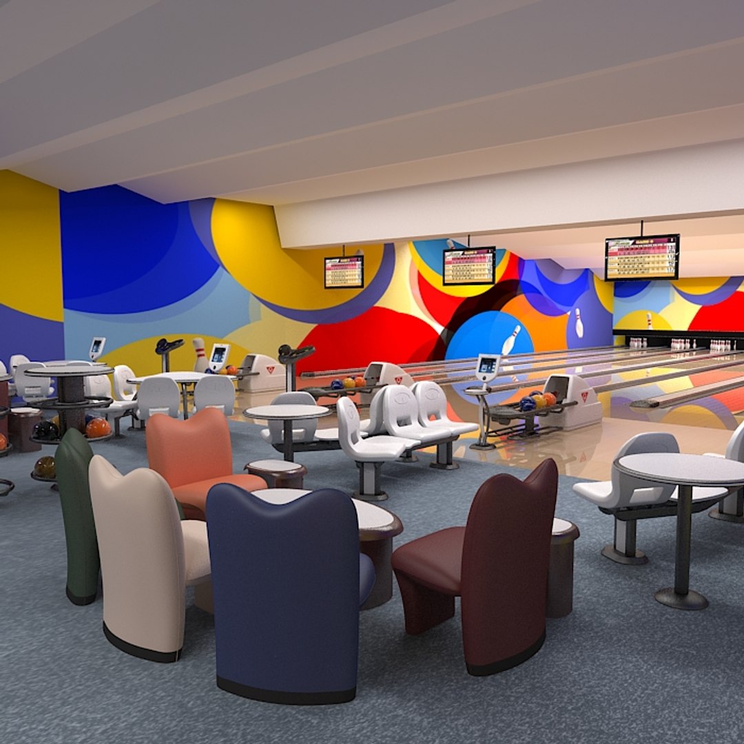 Bowling Club Interior 3d Max