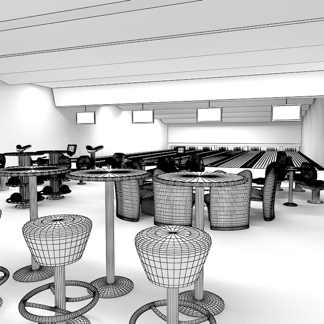Bowling Club Interior 3d Max