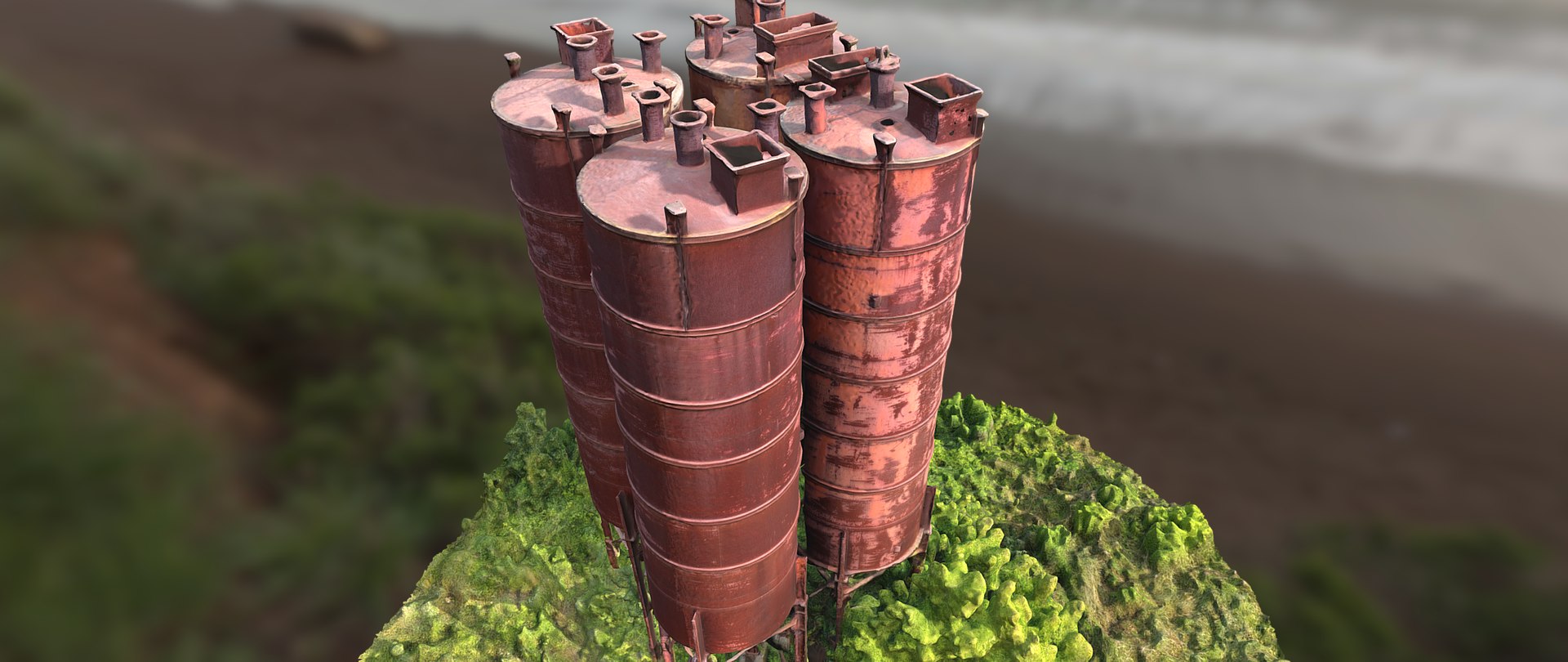 3D Rusty Soviet Grain Mills Model - TurboSquid 2204806