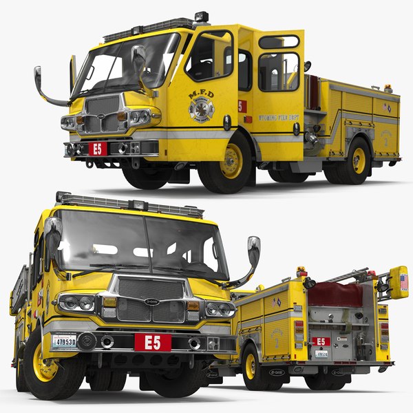 MFDエンジン2消防救助車（黄色）3Dモデル - TurboSquid 2499936