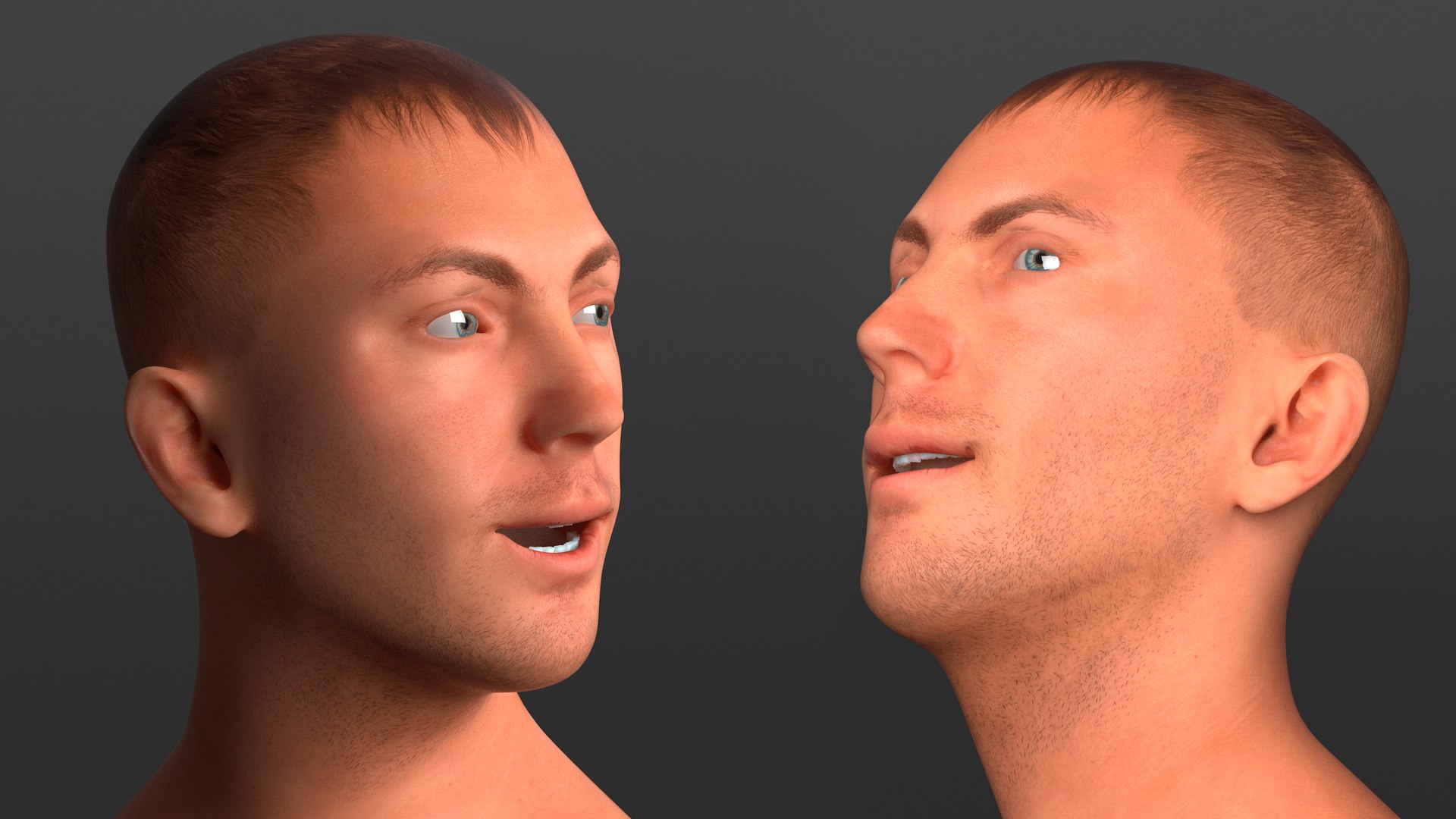 3D Caucasian Adult Male Head Rigged - TurboSquid 2210037