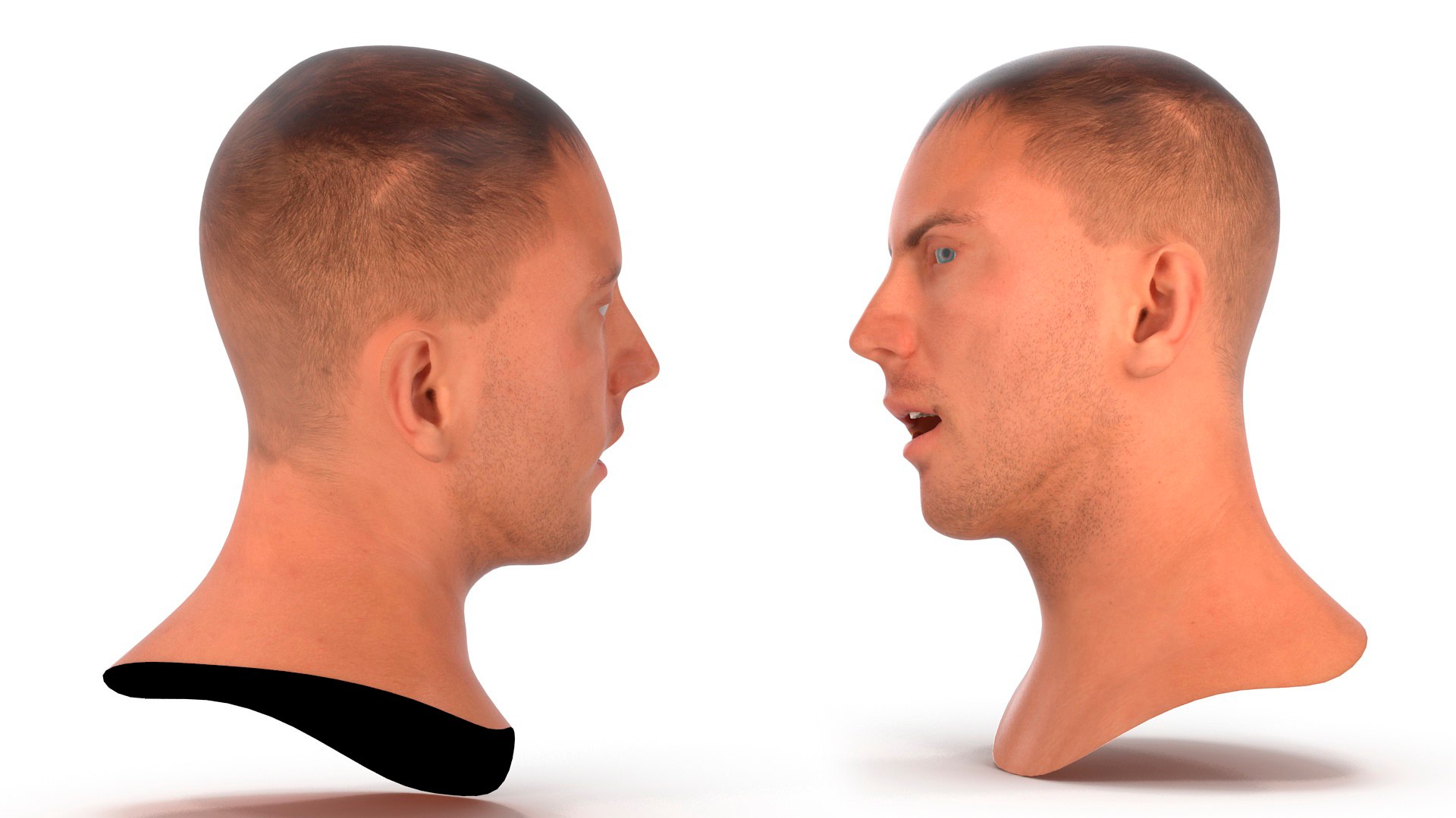 3D Caucasian Adult Male Head Rigged - TurboSquid 2210037