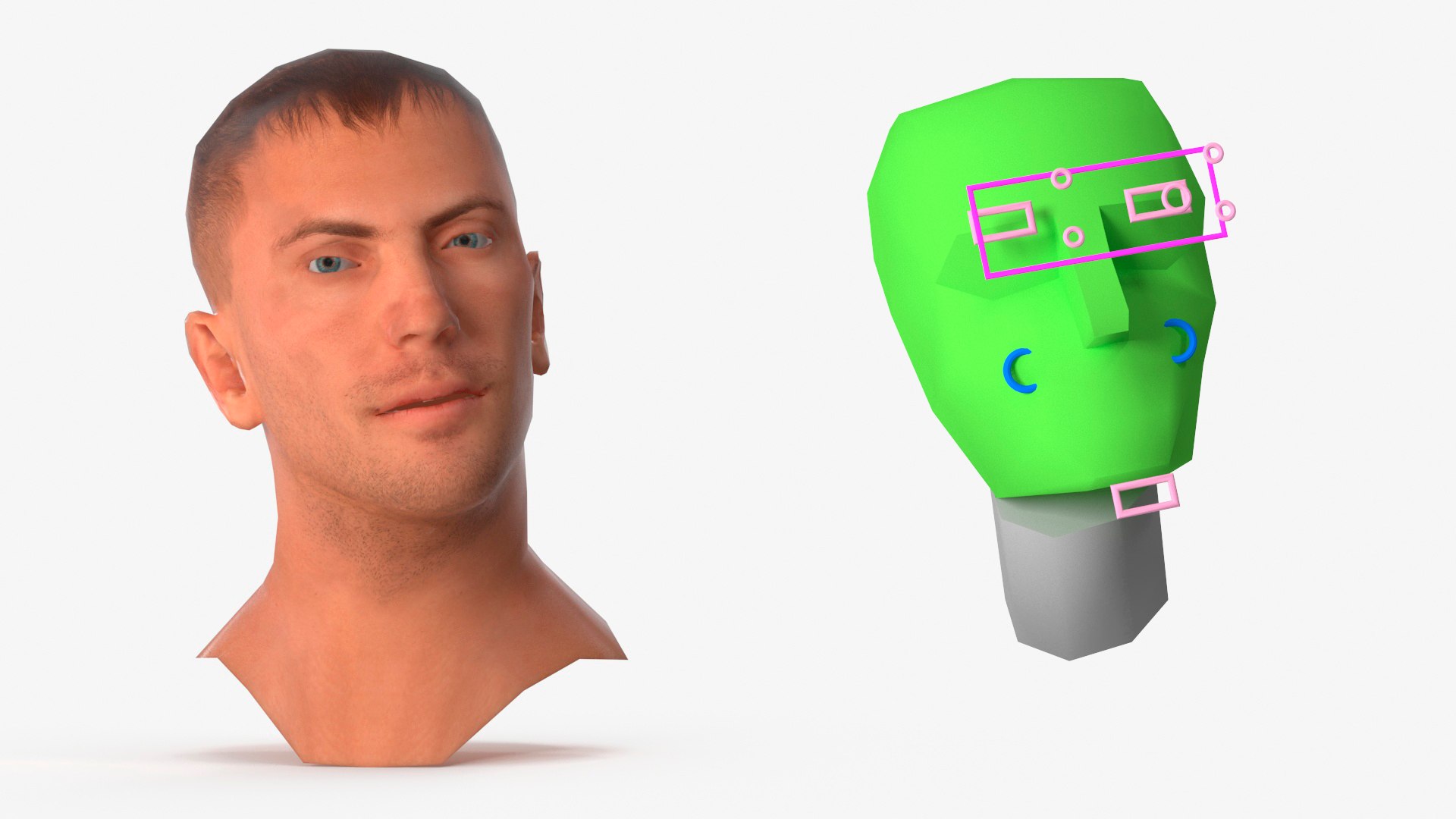 3D Caucasian Adult Male Head Rigged - TurboSquid 2210037