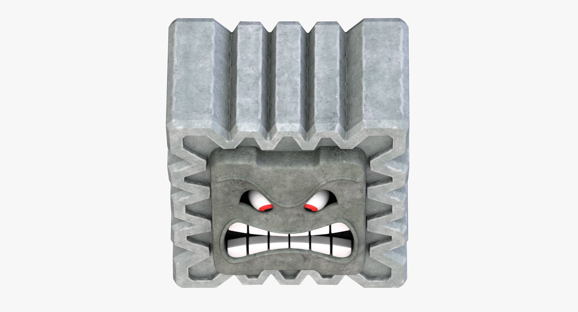 Thwomp Cinder-block Super Mario 3D Model - TurboSquid 1378119