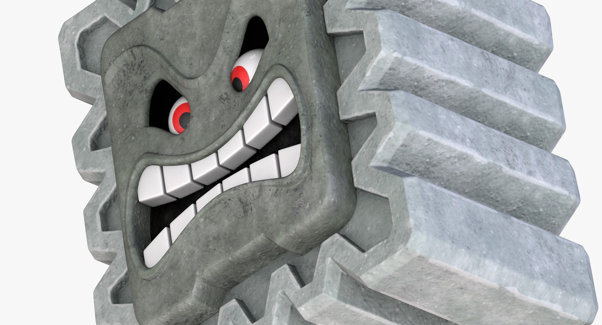 Thwomp Cinder-block Super Mario 3D Model - TurboSquid 1378119
