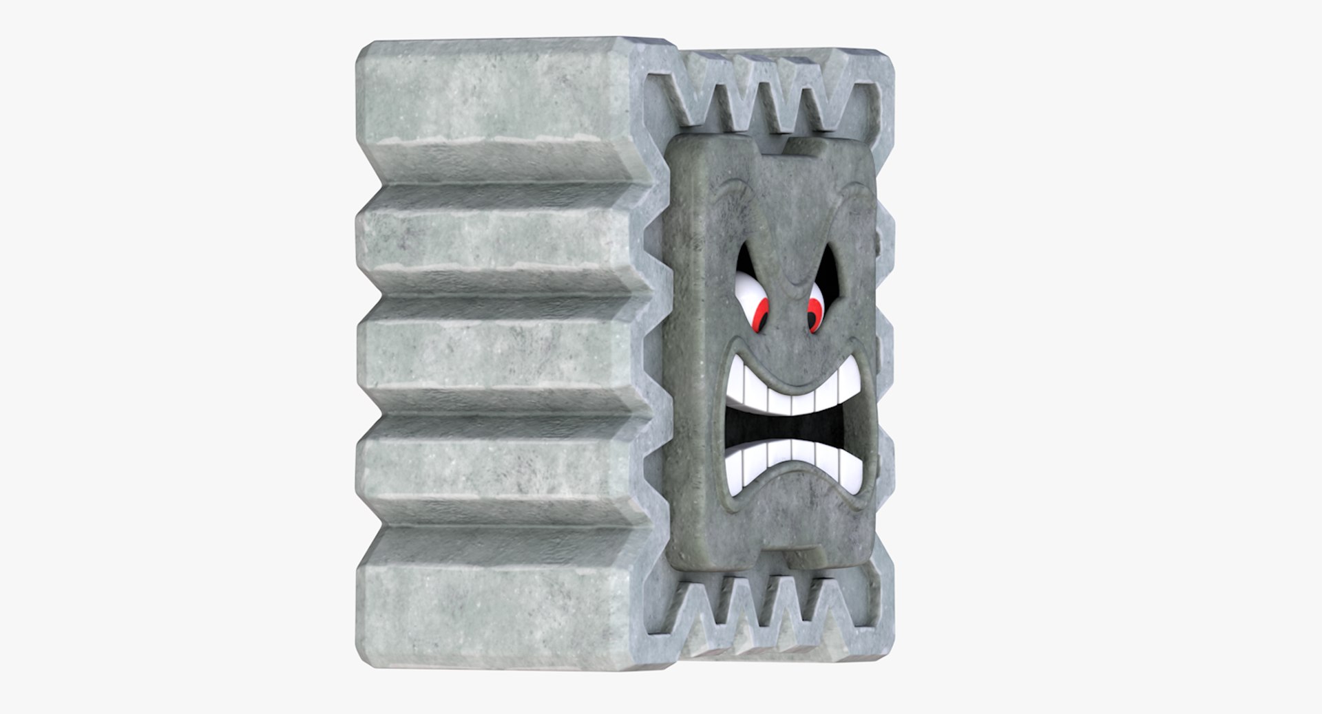 Thwomp Cinder-block Super Mario 3D Model - TurboSquid 1378119