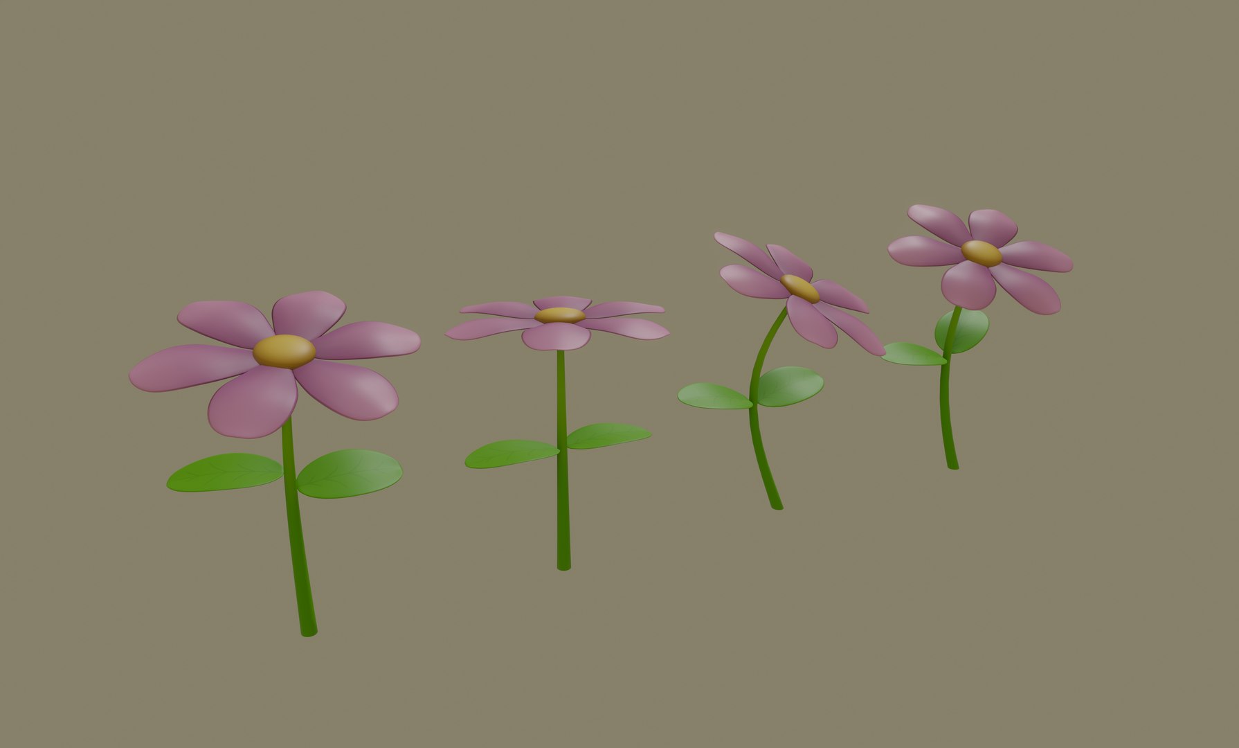 3D Green Flower Model - TurboSquid 1664136