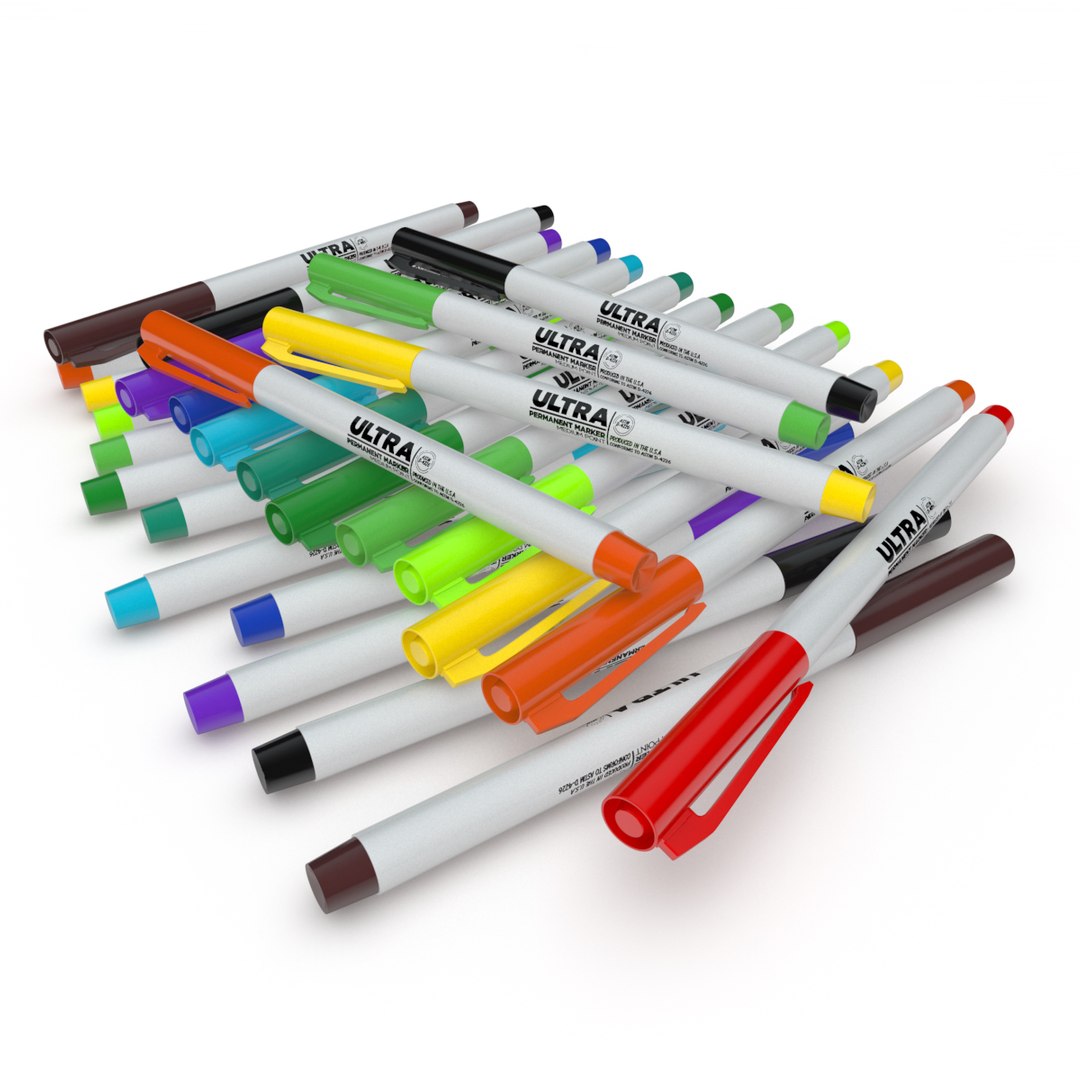 Marker Pens 3d Model