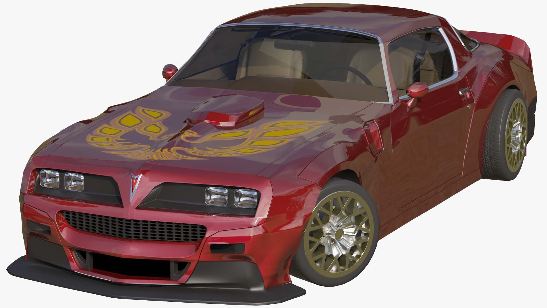 3D Pontiac Firebird Trans Am 1977Modified Wide Body Kit Model ...