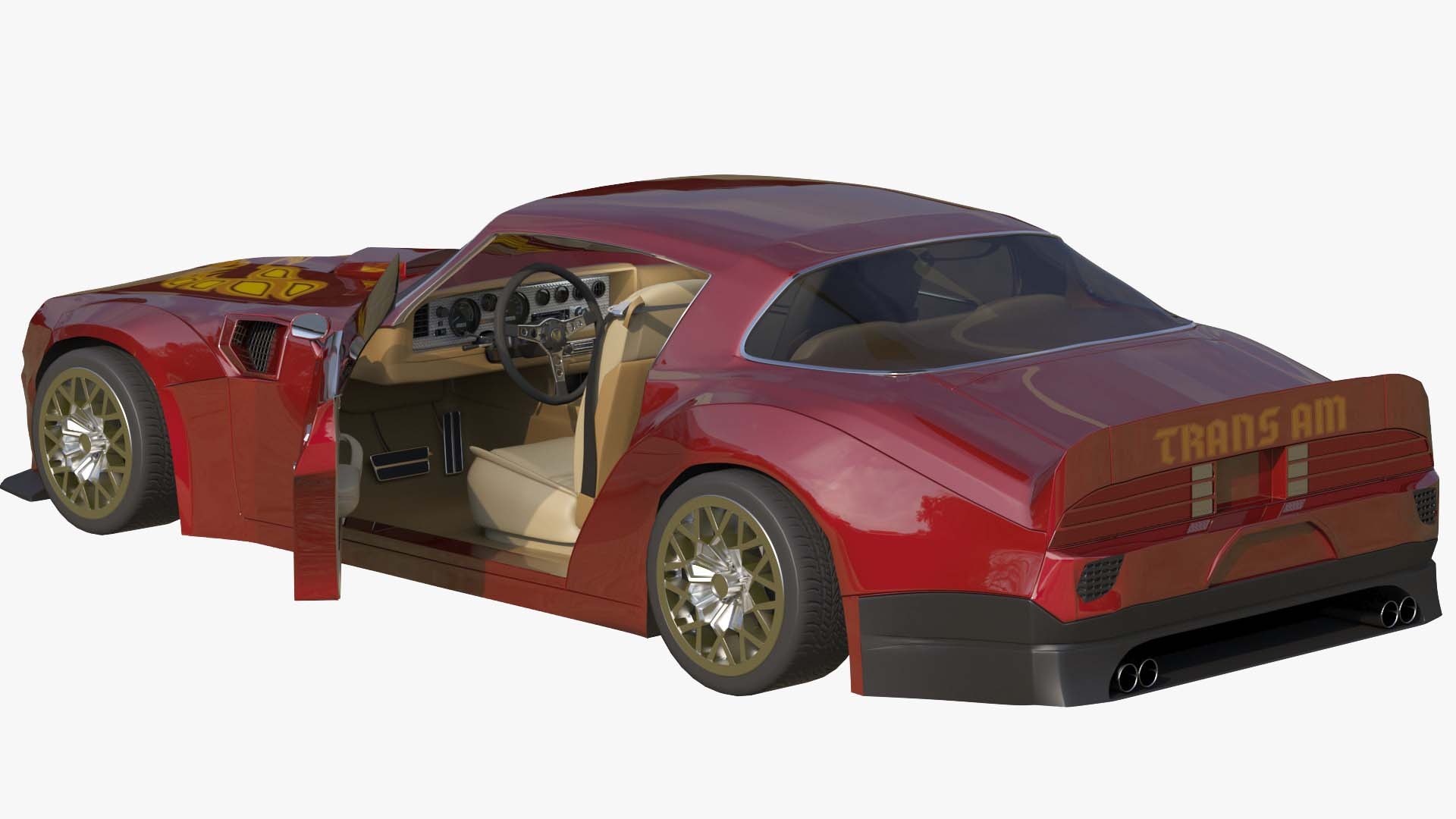 3D Pontiac Firebird Trans Am 1977Modified Wide Body Kit Model ...