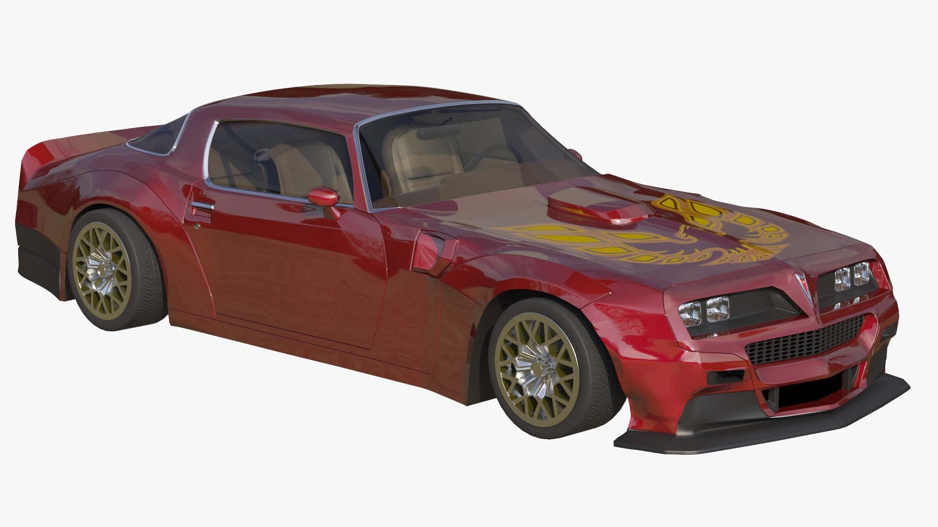 3D Pontiac Firebird Trans Am 1977Modified Wide Body Kit Model ...