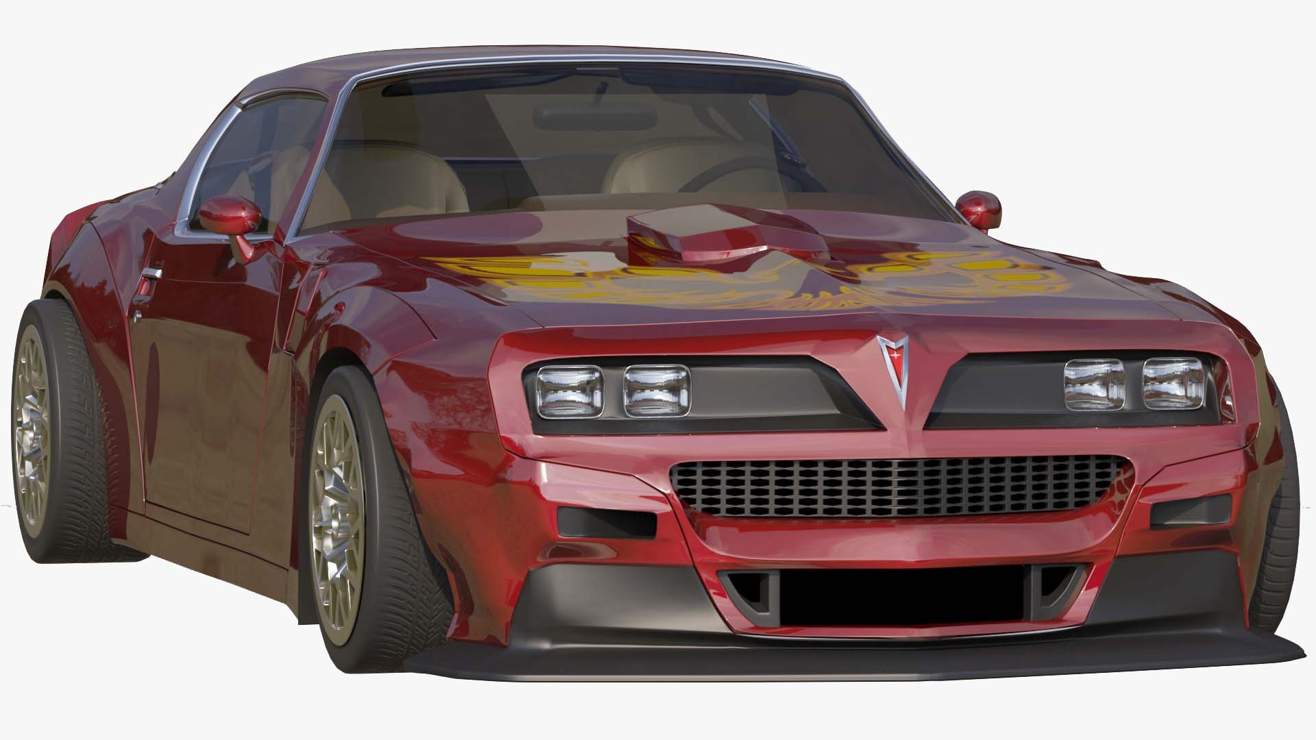 3D Pontiac Firebird Trans Am 1977Modified Wide Body Kit Model ...