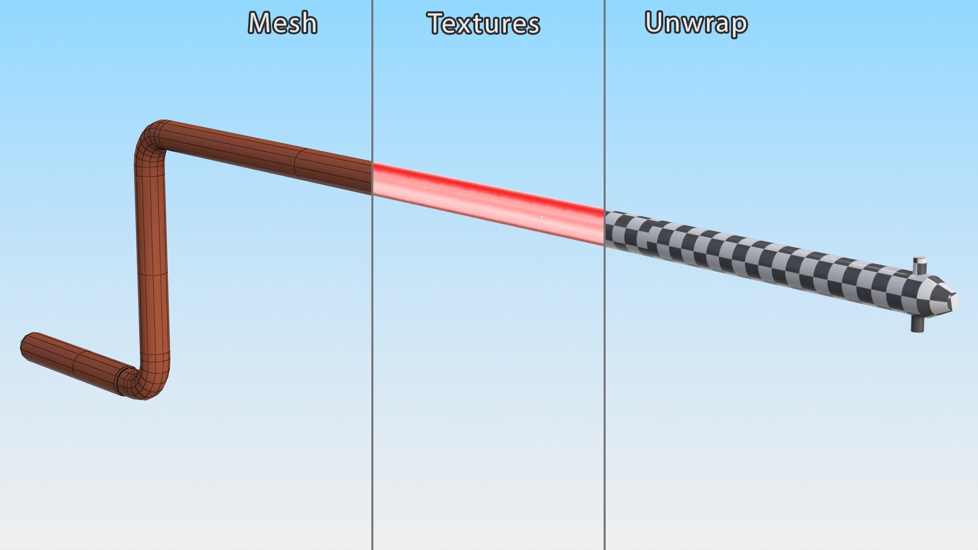 3D Engine Crank Starter Handle Red - TurboSquid 1912213