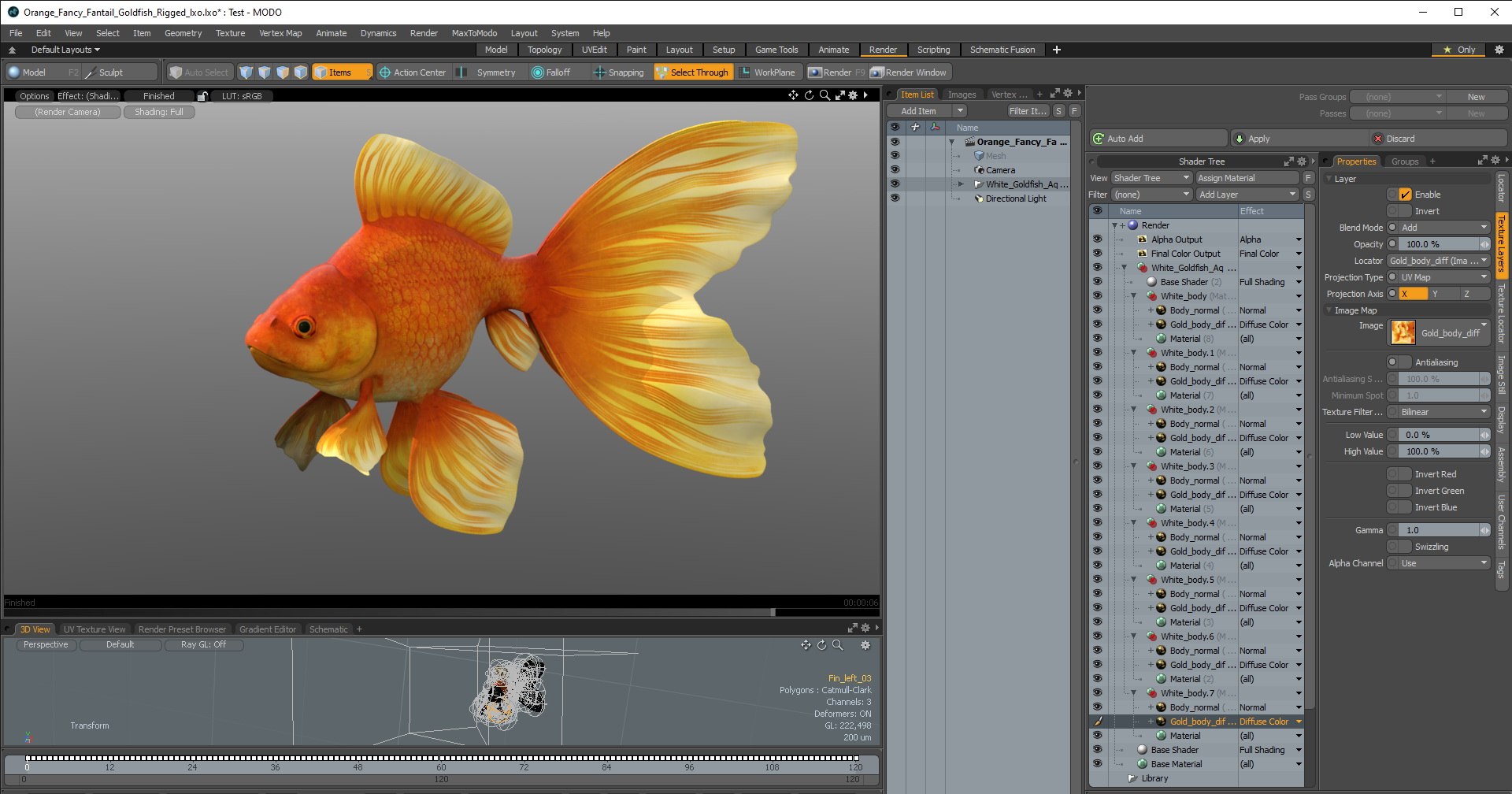 3D Orange Fancy Fantail Goldfish Rigged for Modo - TurboSquid 1763774