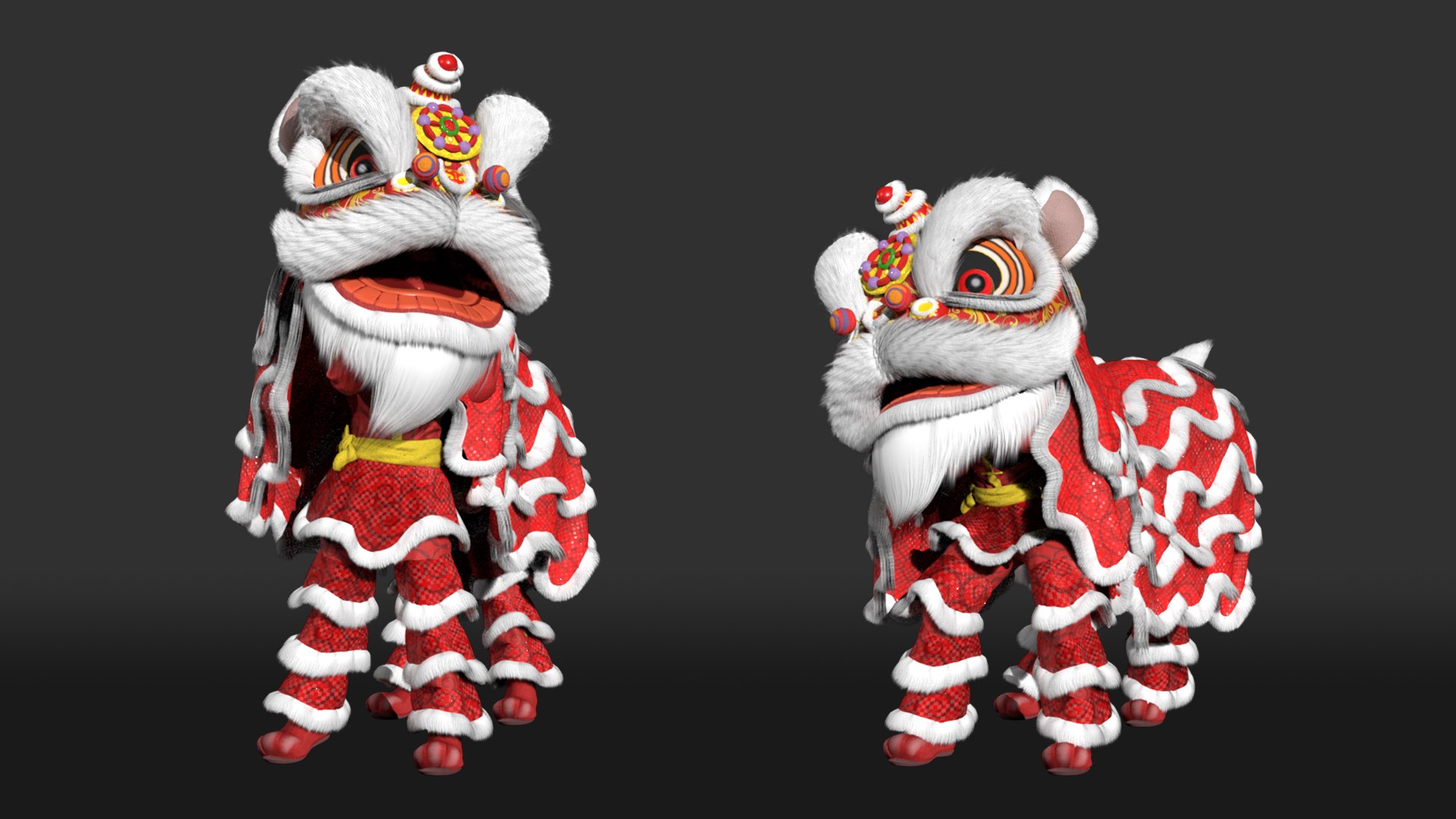 Lion Dance Lunar New Year 3D - TurboSquid 2325190
