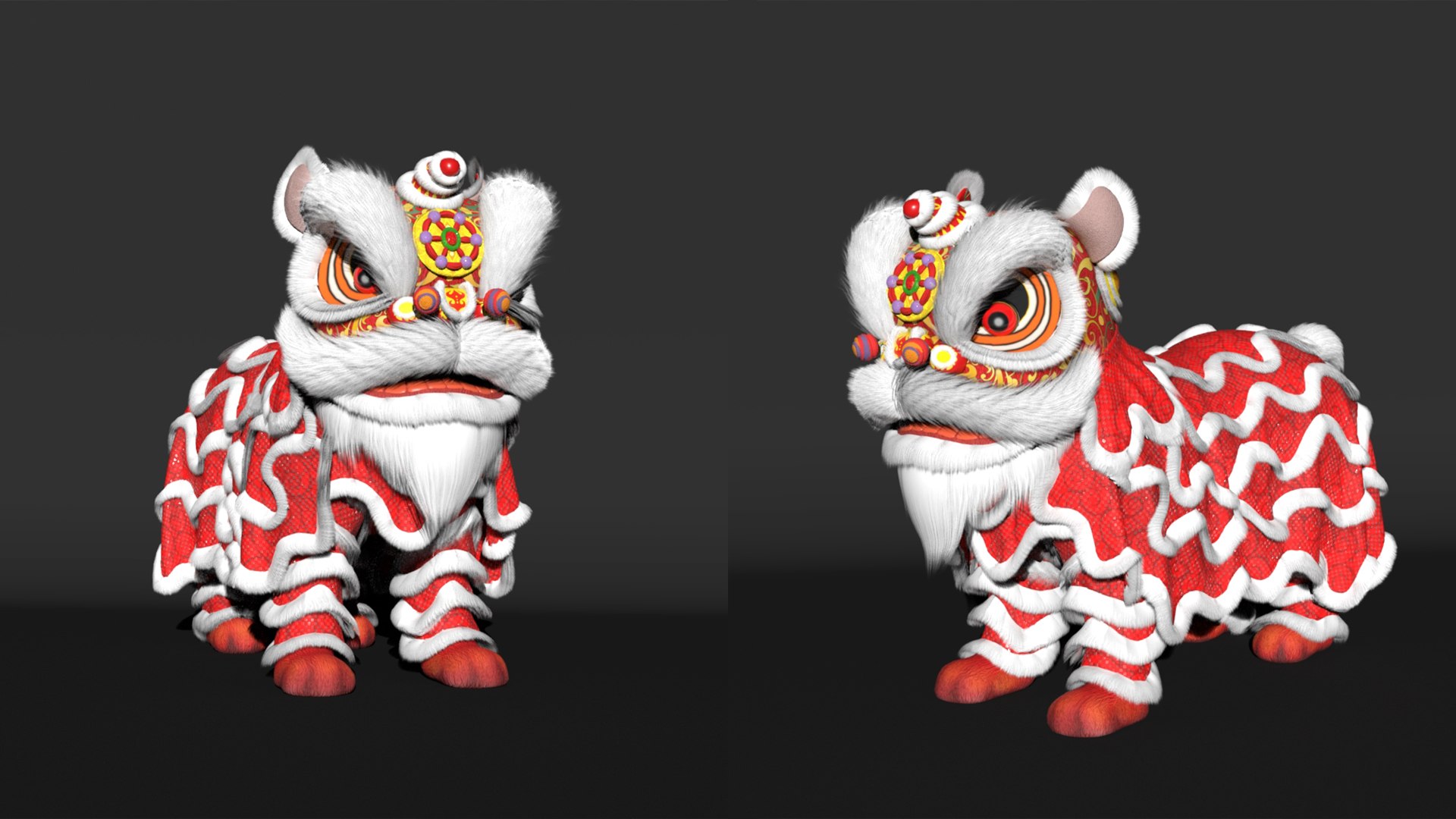 Lion Dance Lunar New Year 3D - TurboSquid 2325190