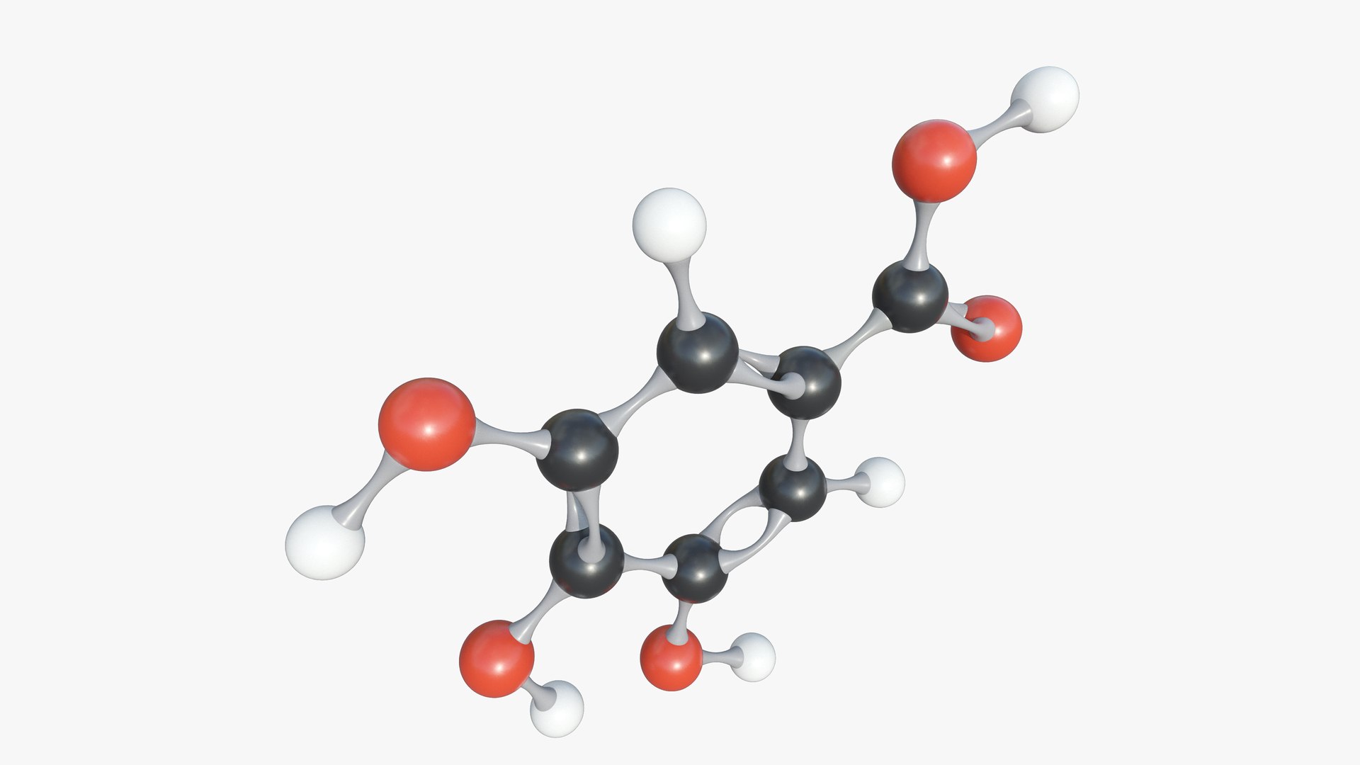 Gallic Acid Molecule With PBR 4K 8K 3D - TurboSquid 1943789