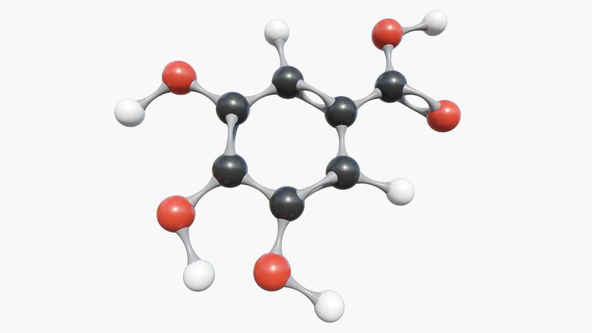 Gallic Acid Molecule With PBR 4K 8K 3D - TurboSquid 1943789