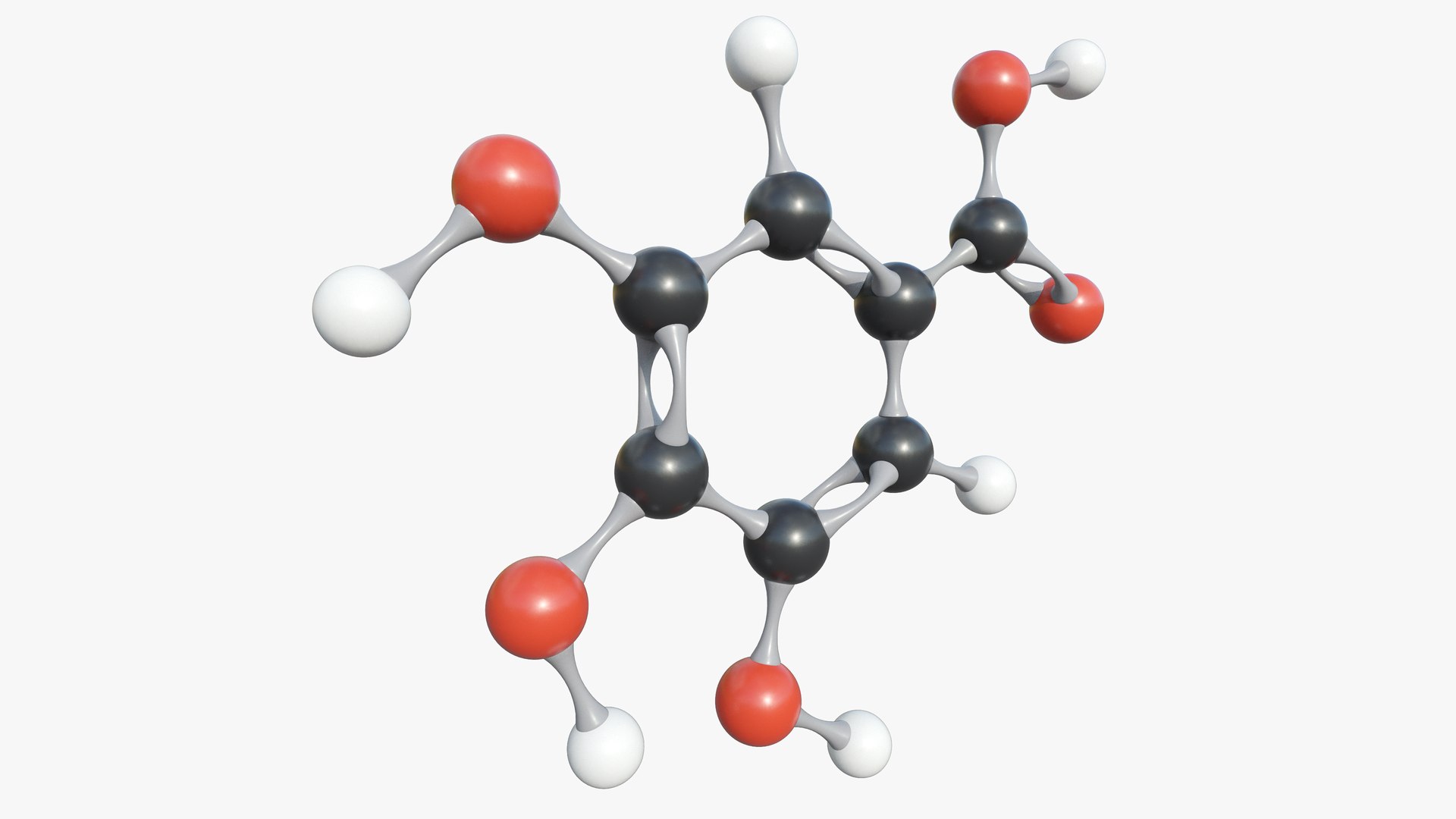 Gallic Acid Molecule With PBR 4K 8K 3D - TurboSquid 1943789
