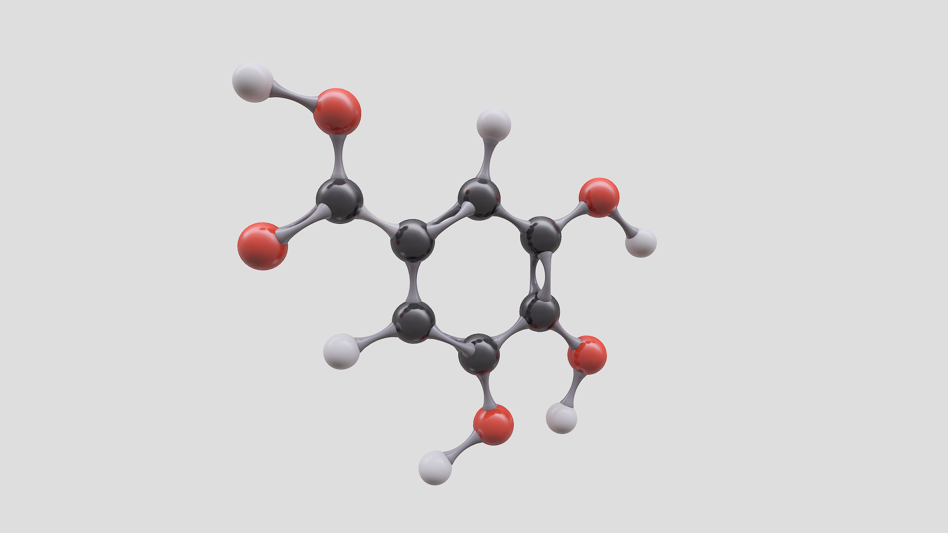 Gallic Acid Molecule With PBR 4K 8K 3D - TurboSquid 1943789