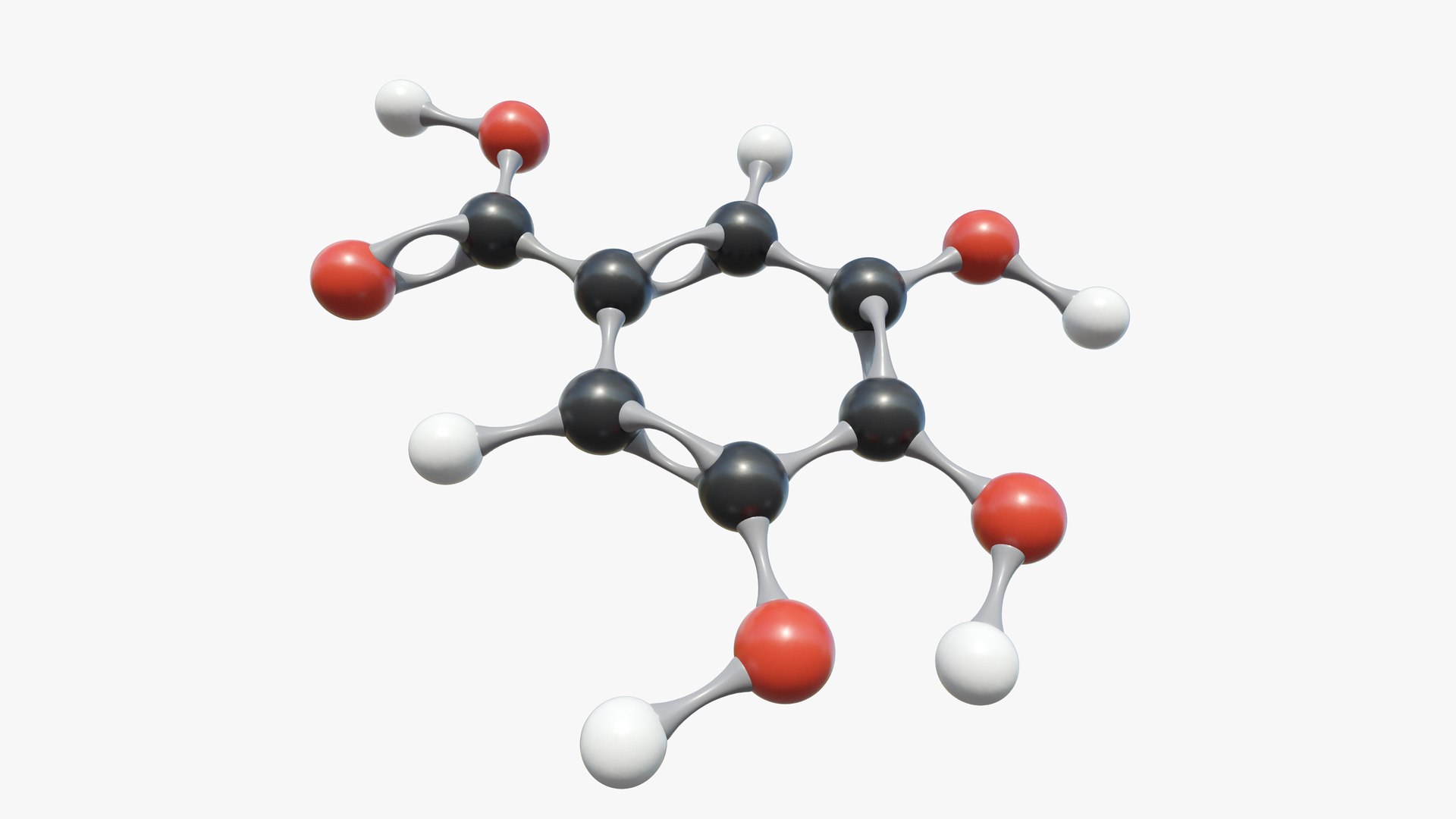 Gallic Acid Molecule With PBR 4K 8K 3D - TurboSquid 1943789