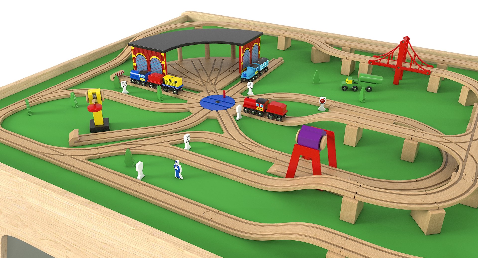 Wooden Railway Table 3D Model - TurboSquid 1246076
