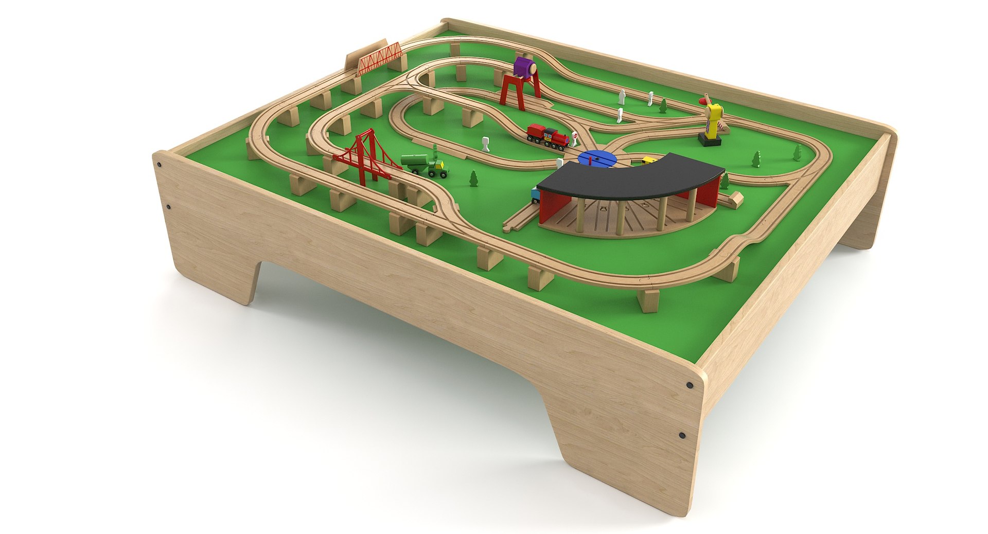 Wooden Railway Table 3D Model - TurboSquid 1246076