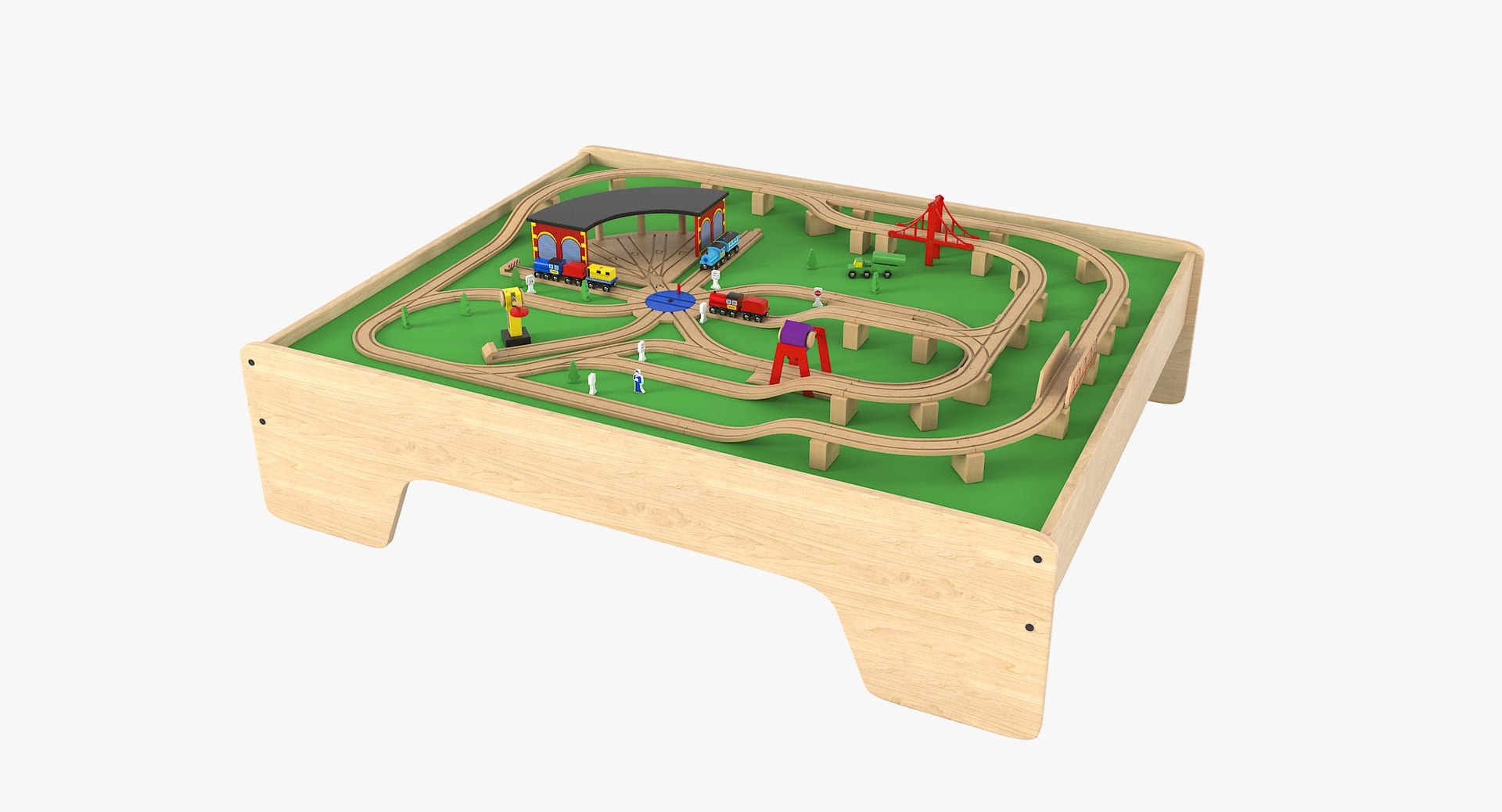 Wooden Railway Table 3D Model - TurboSquid 1246076