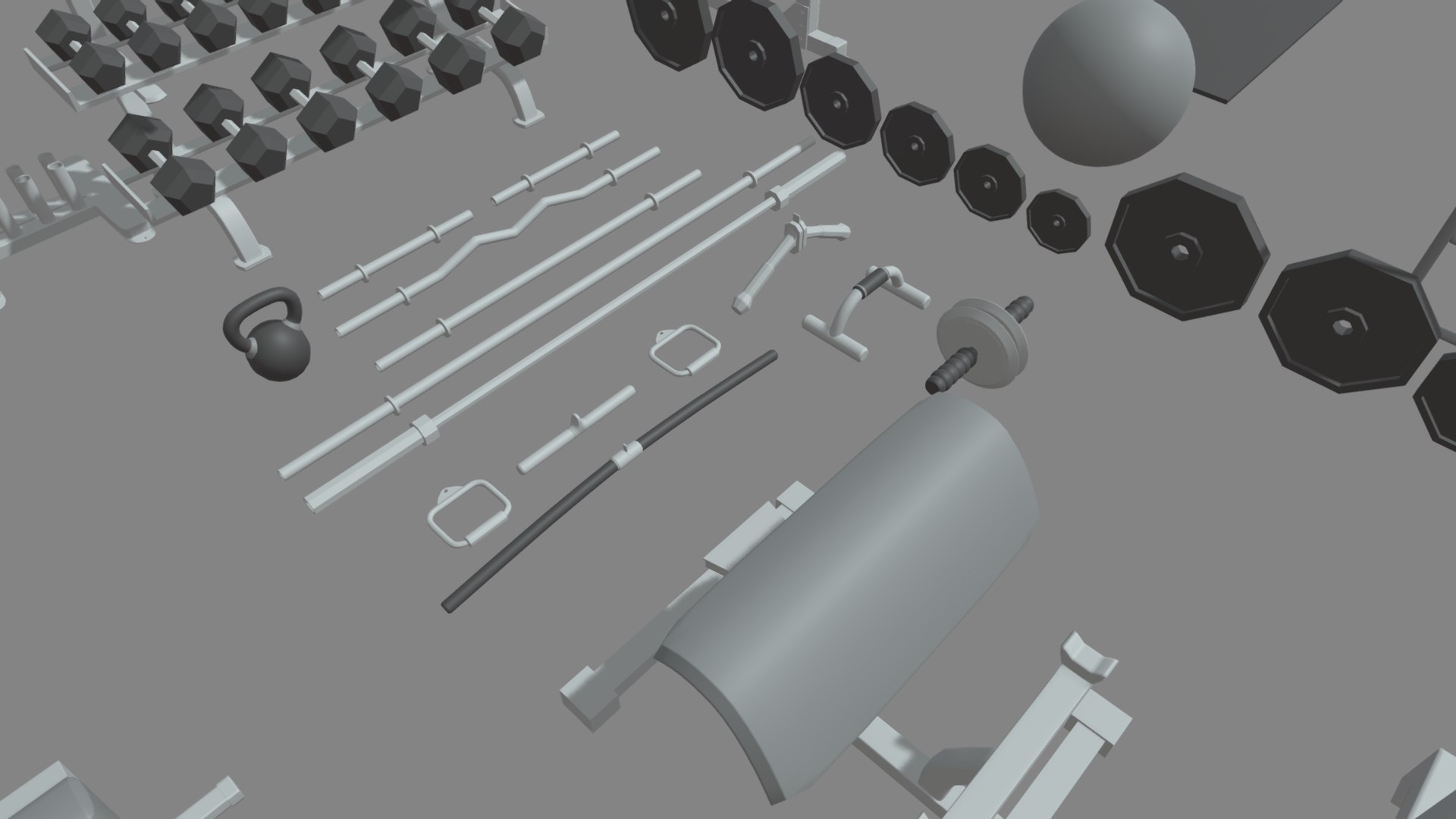 Low Poly Gym 3D Model - TurboSquid 1908932