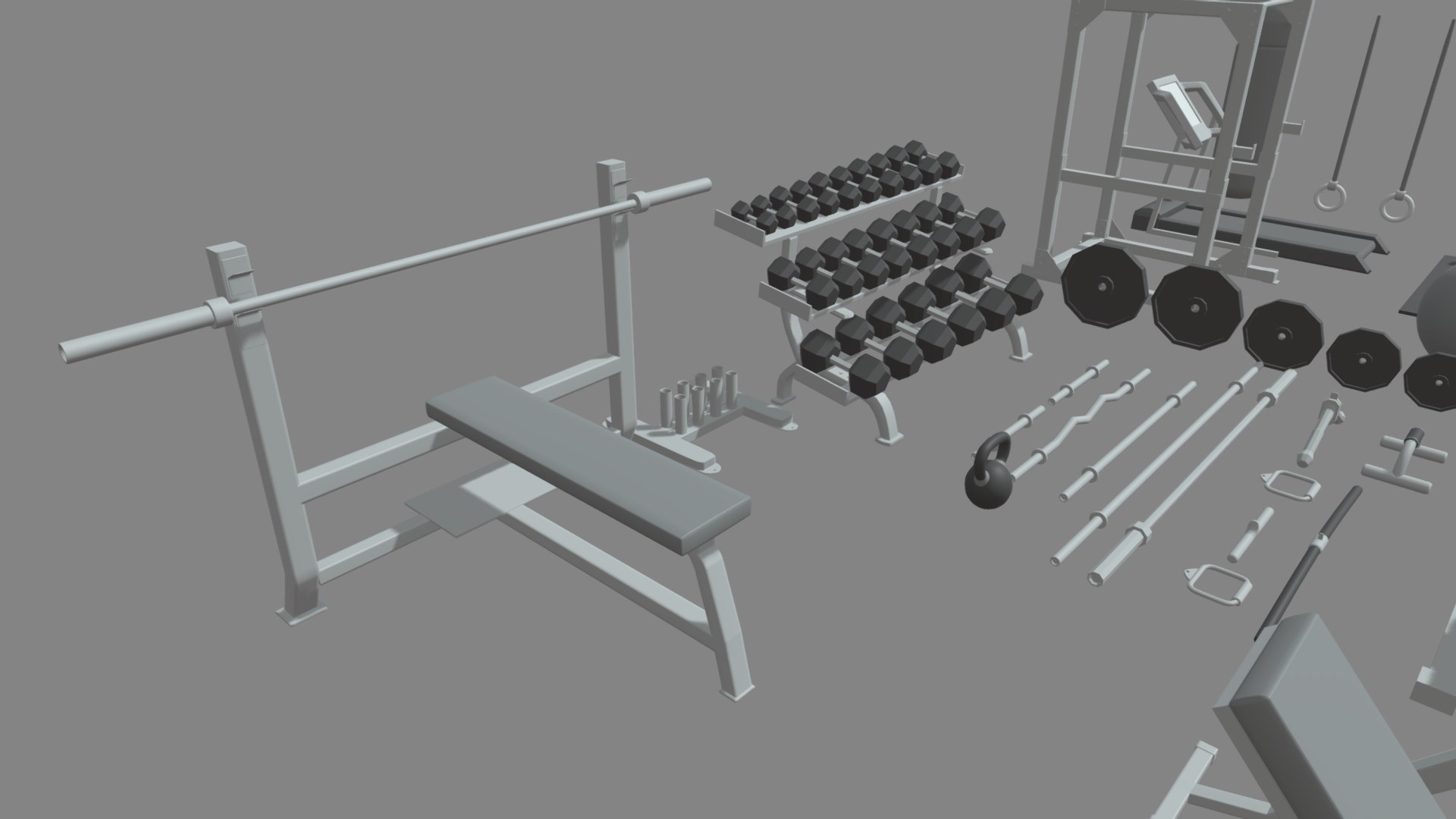 Low Poly Gym 3D Model - TurboSquid 1908932