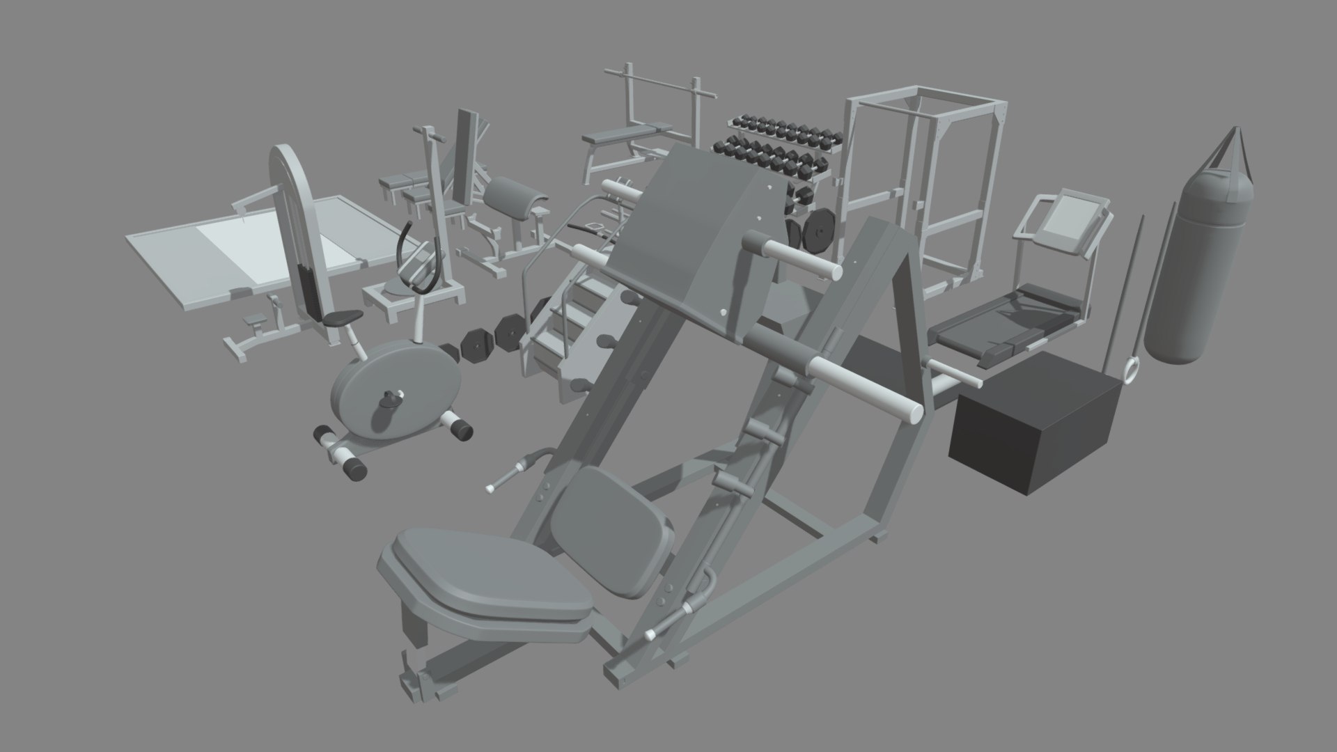 Low Poly Gym 3D Model - TurboSquid 1908932