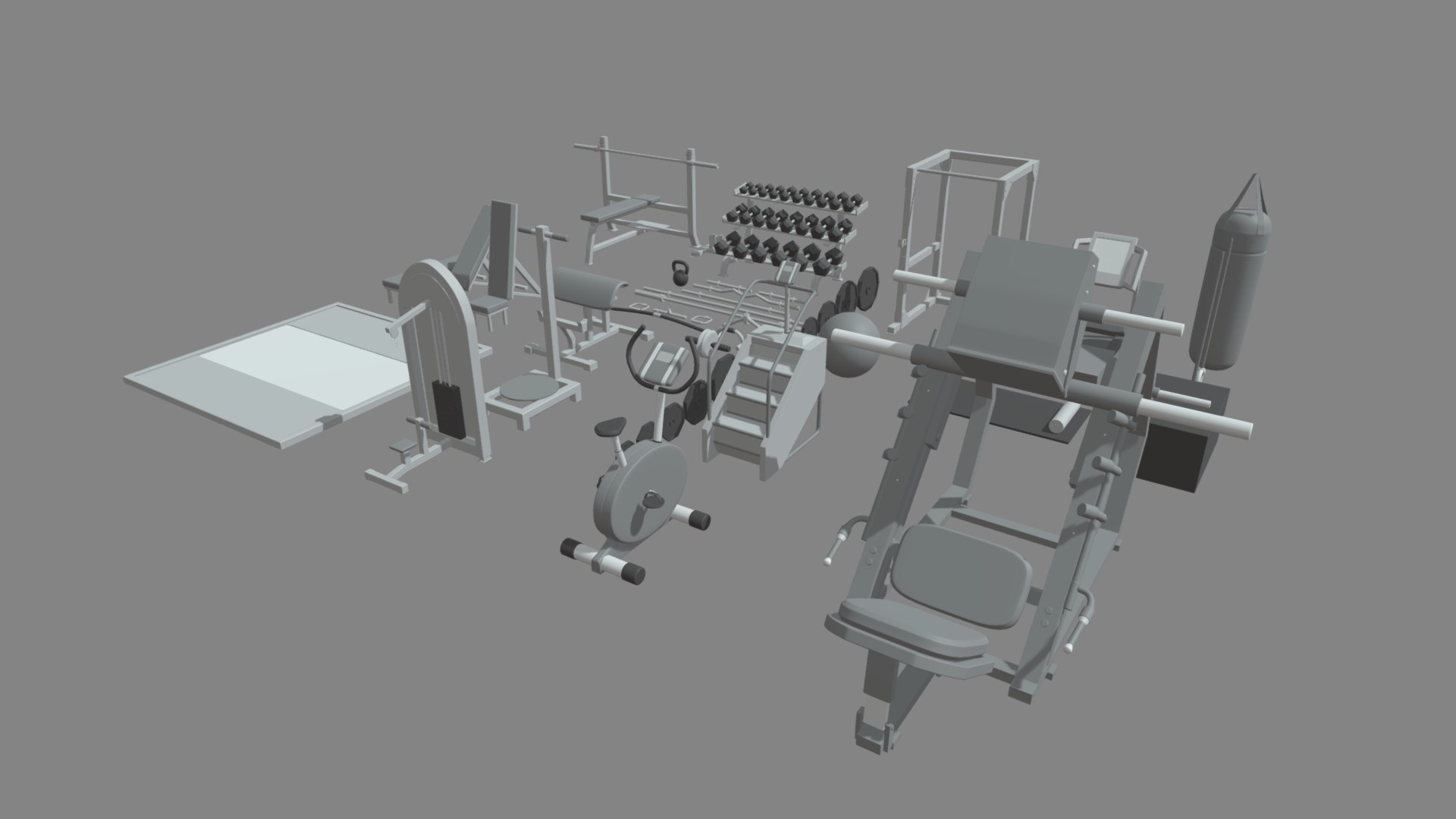 Low Poly Gym 3D Model - TurboSquid 1908932