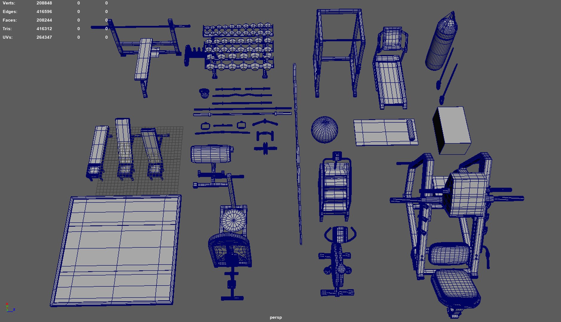 Low Poly Gym 3D Model - TurboSquid 1908932