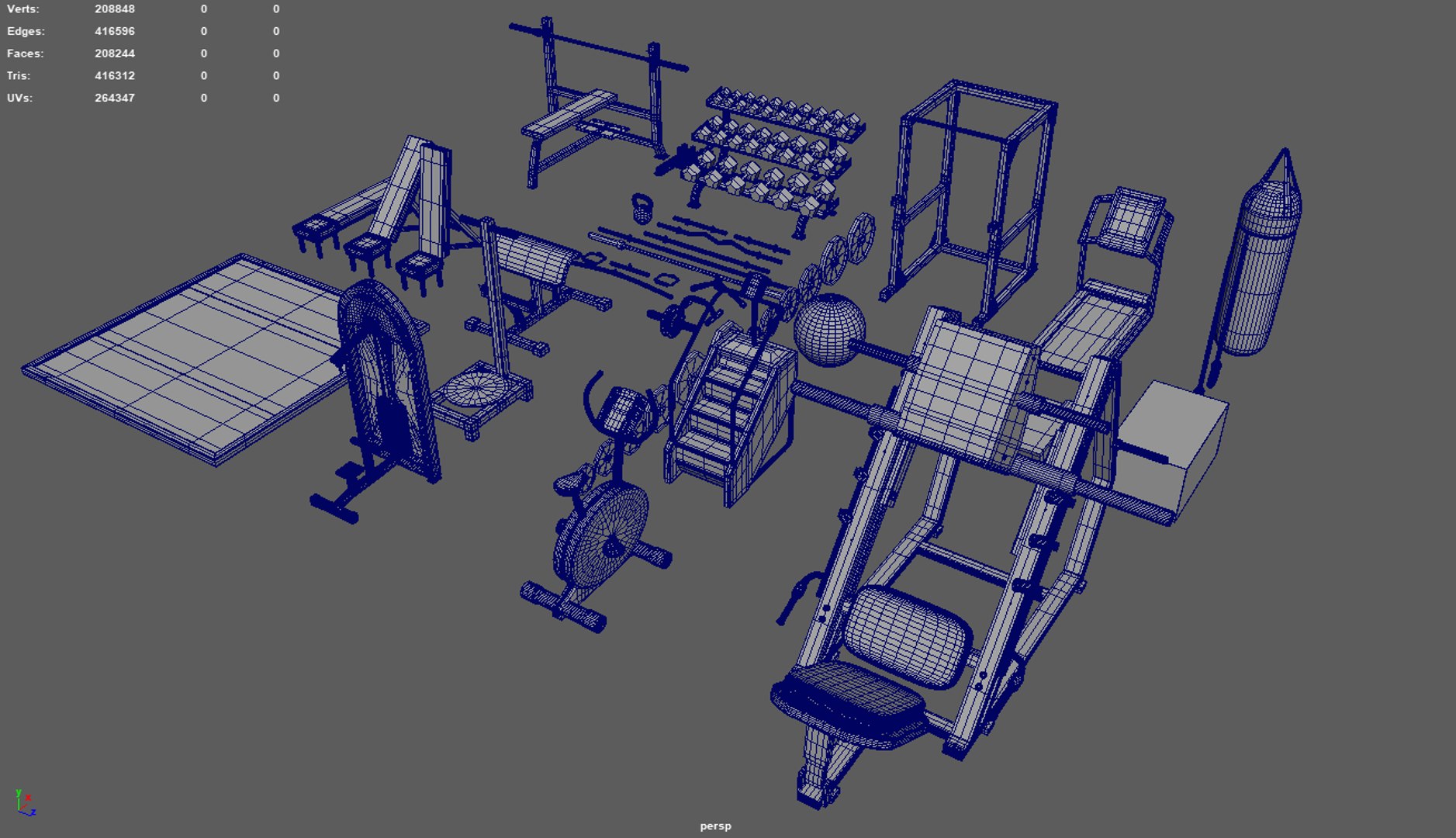 Low Poly Gym 3D Model - TurboSquid 1908932