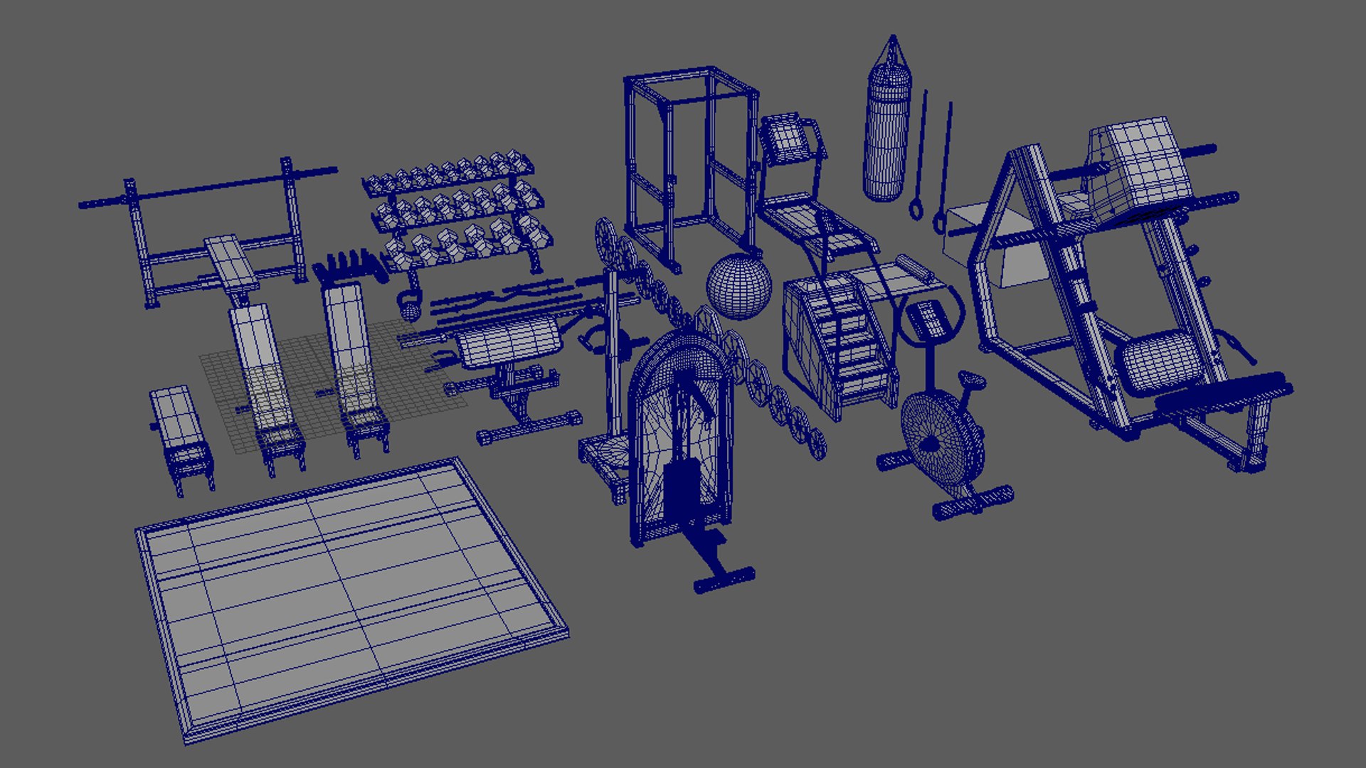 Low Poly Gym 3D Model - TurboSquid 1908932